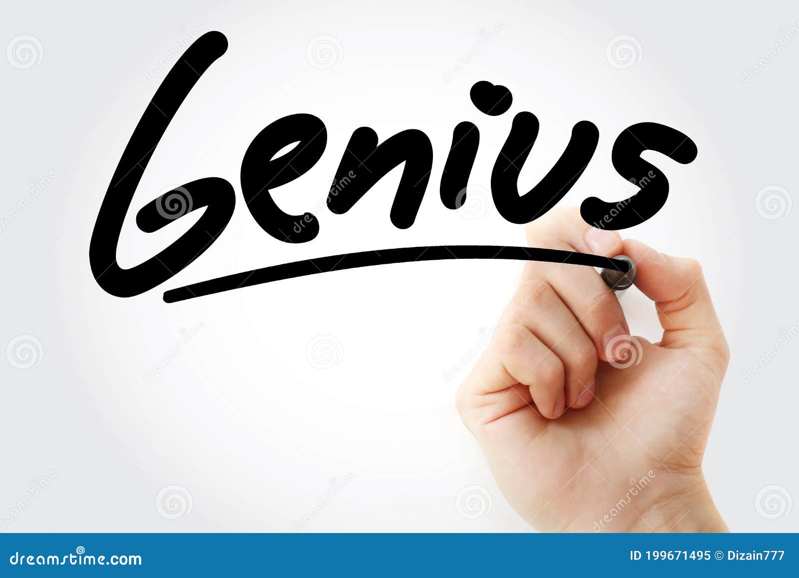 Hand Writing Genius with Marker Stock Image - Image of object, graphic ...