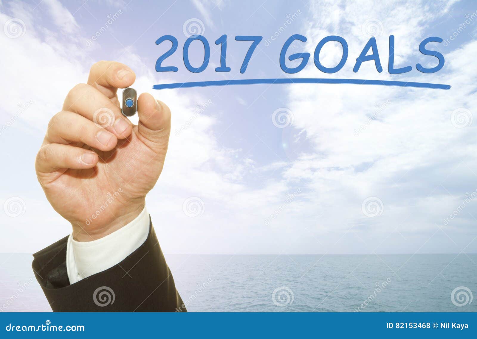 Hand writing 2017 goals stock photo. Image of achievement - 82153468