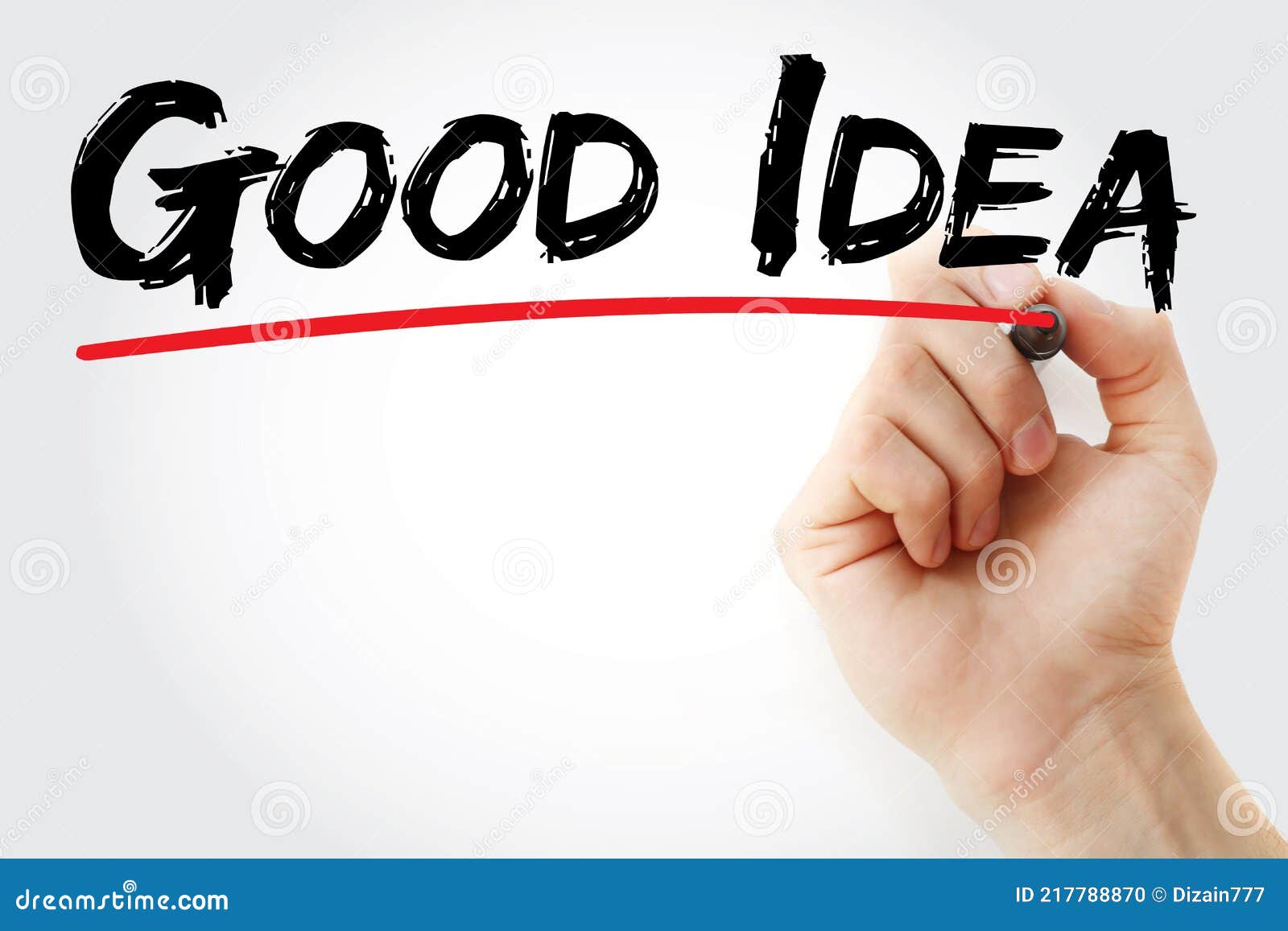 Hand Writing Good Idea with Marker, Business Concept Stock Photo ...
