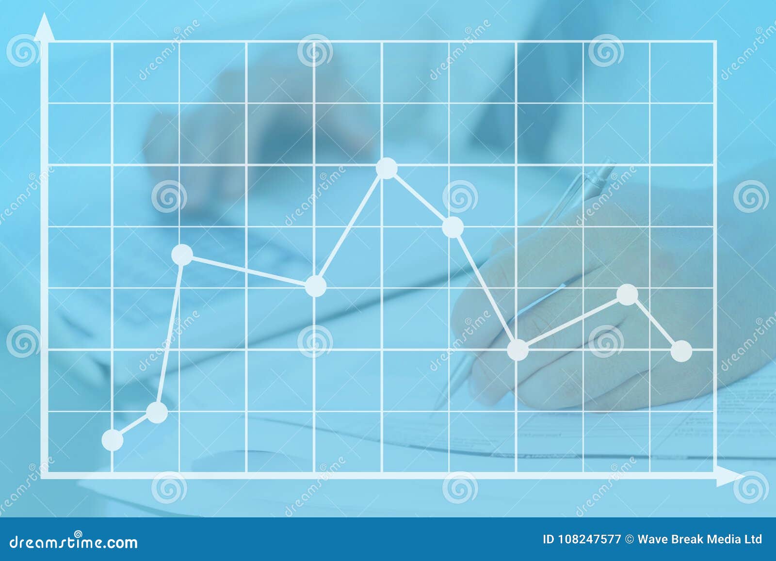 Hand Writing with Graph Overlays Stock Illustration - Illustration of ...