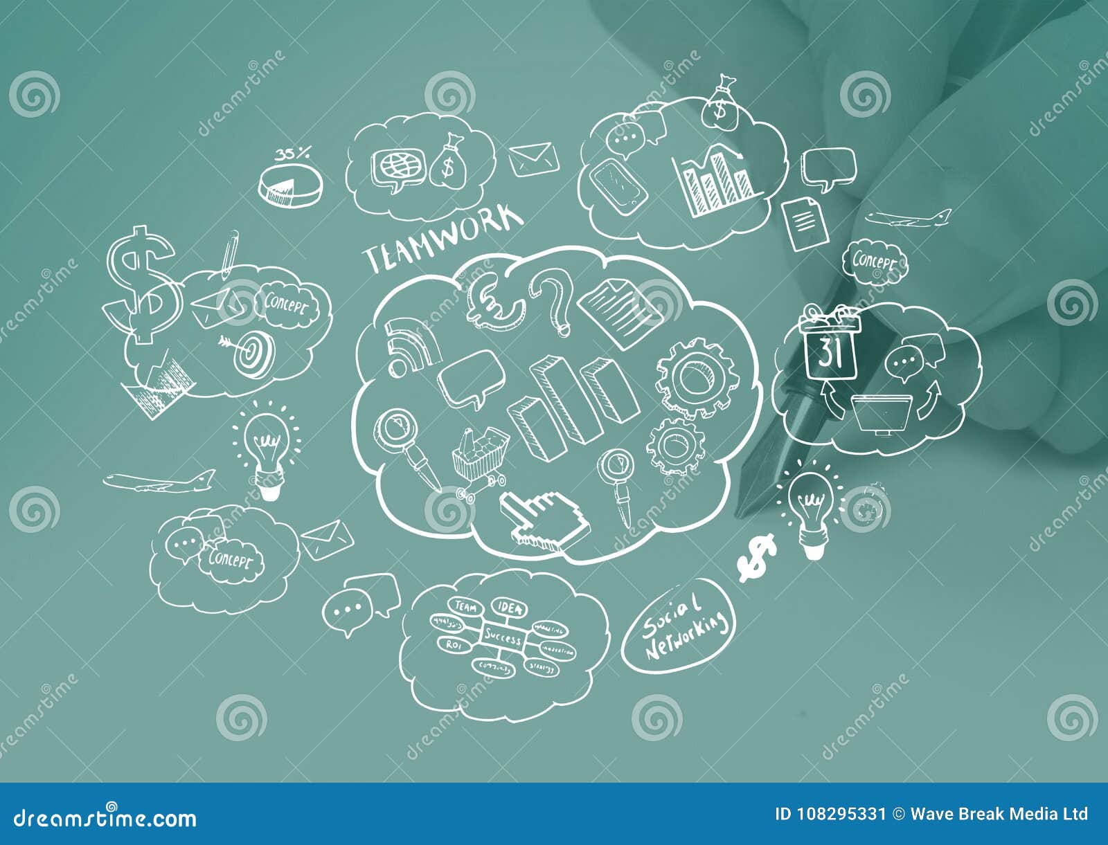 Hand Writing with Graph Overlays Stock Image - Image of generated ...