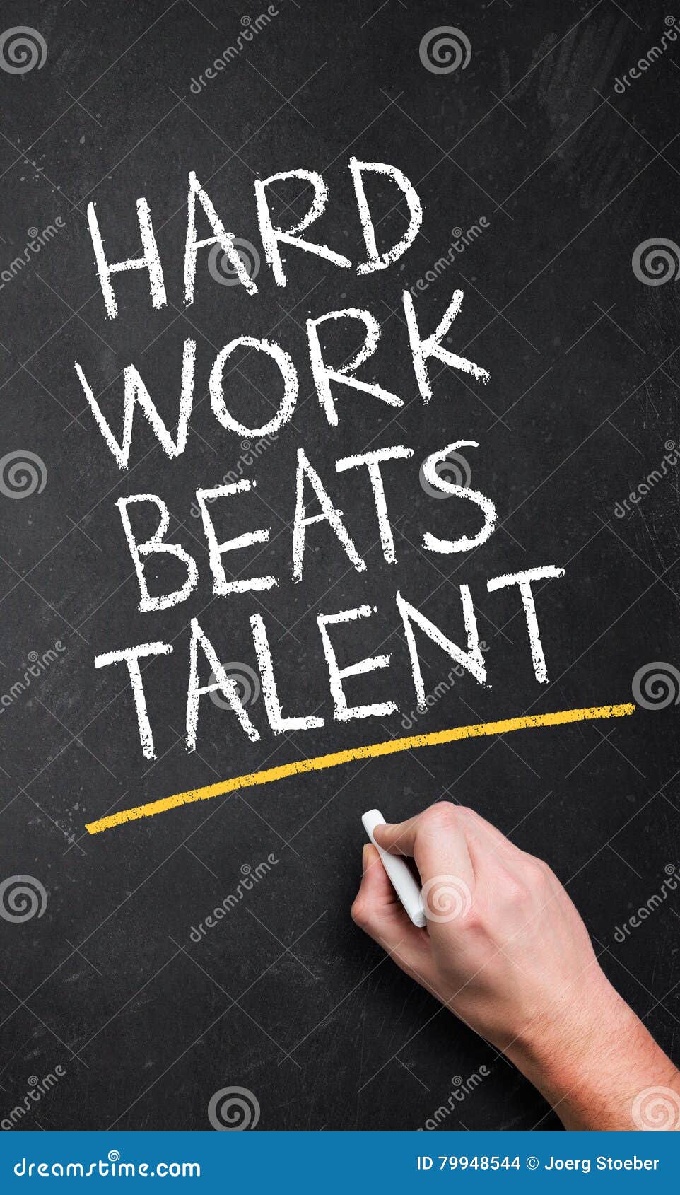 Hand Writing "Hard Work Beats Talent" Stock Photo - Image of career ...