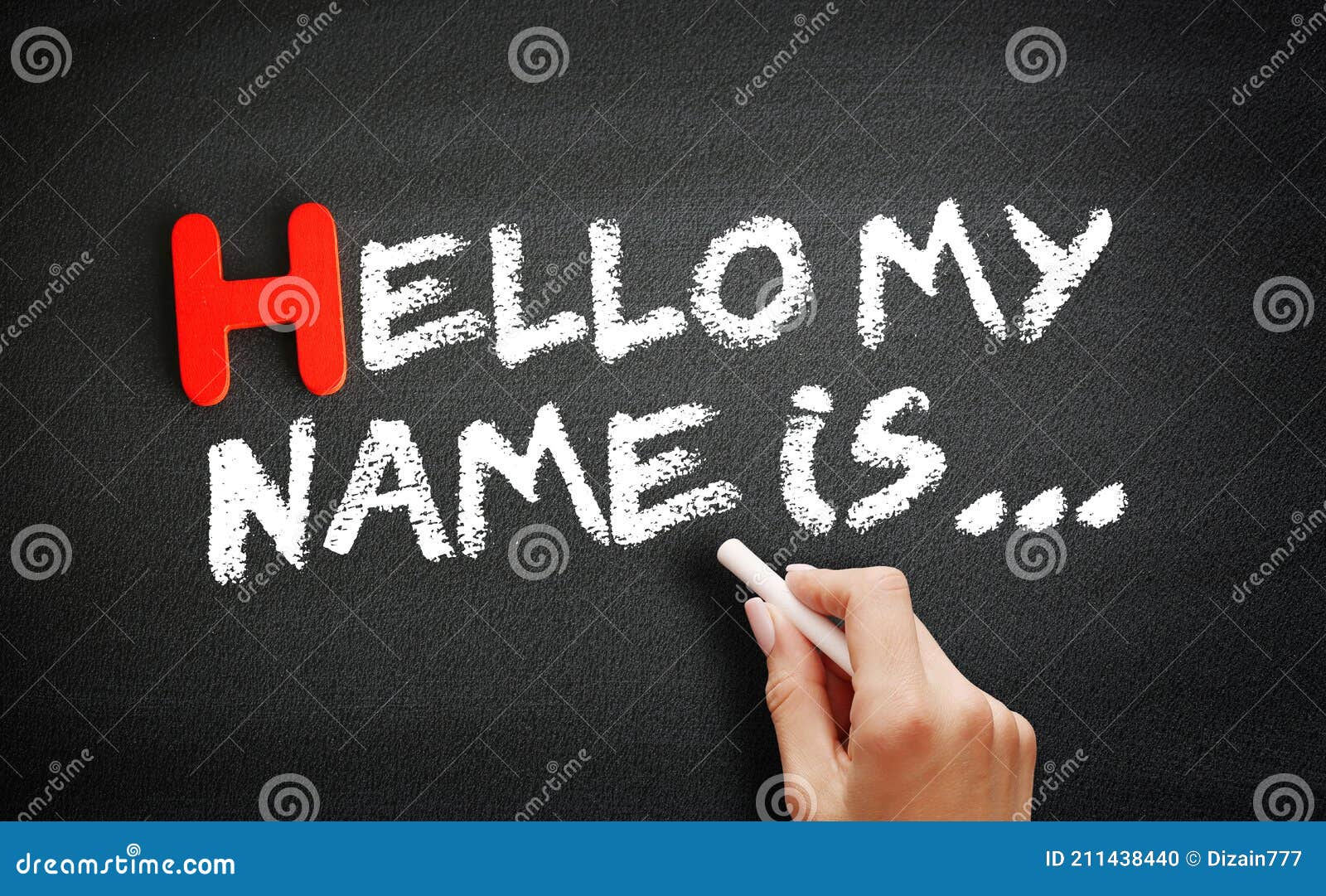 Hand Writing Hello My Name is.. Stock Photo - Image of introduction ...