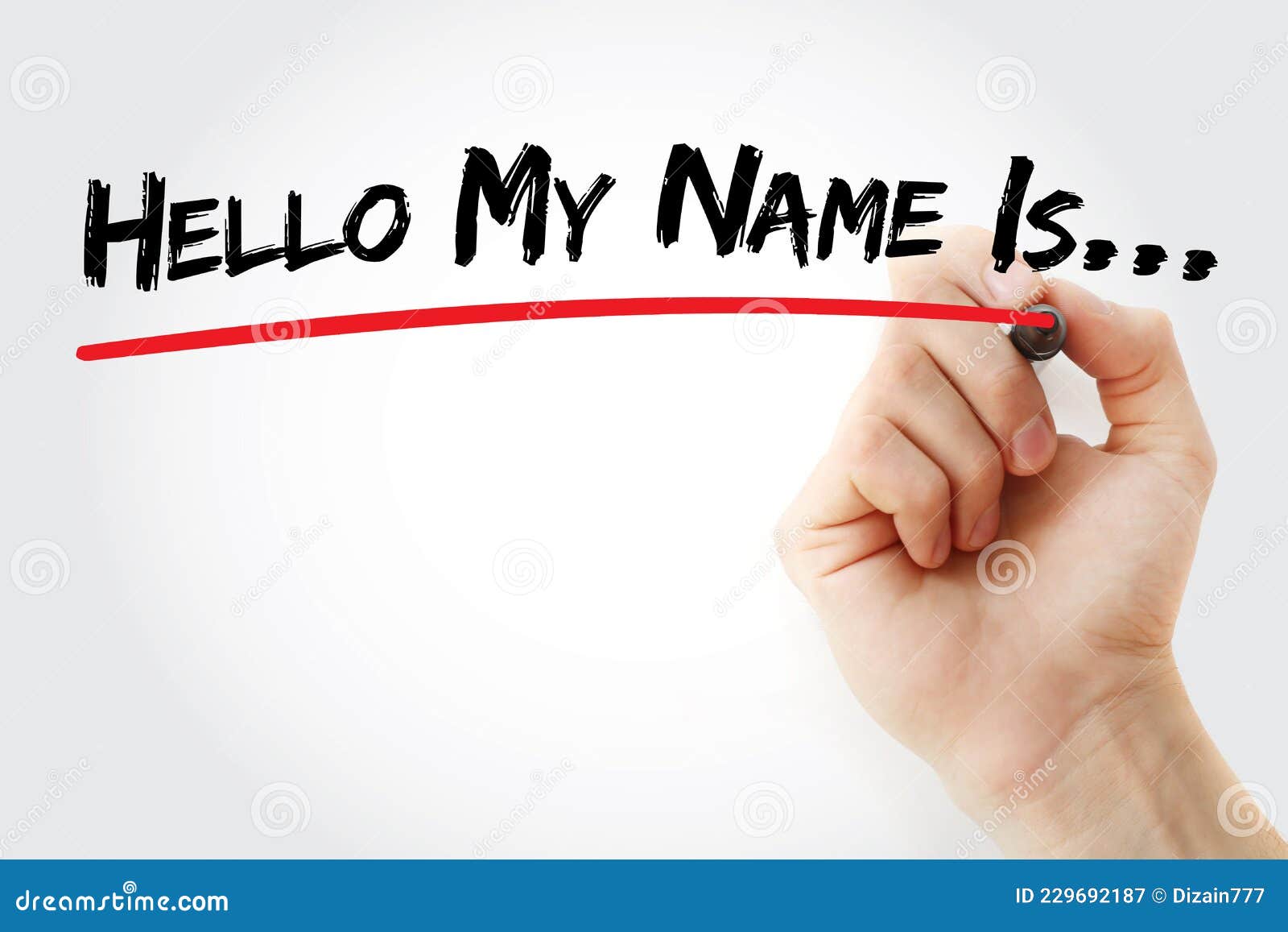 Hand Writing Hello My Name is.. Stock Image - Image of writing, hand ...