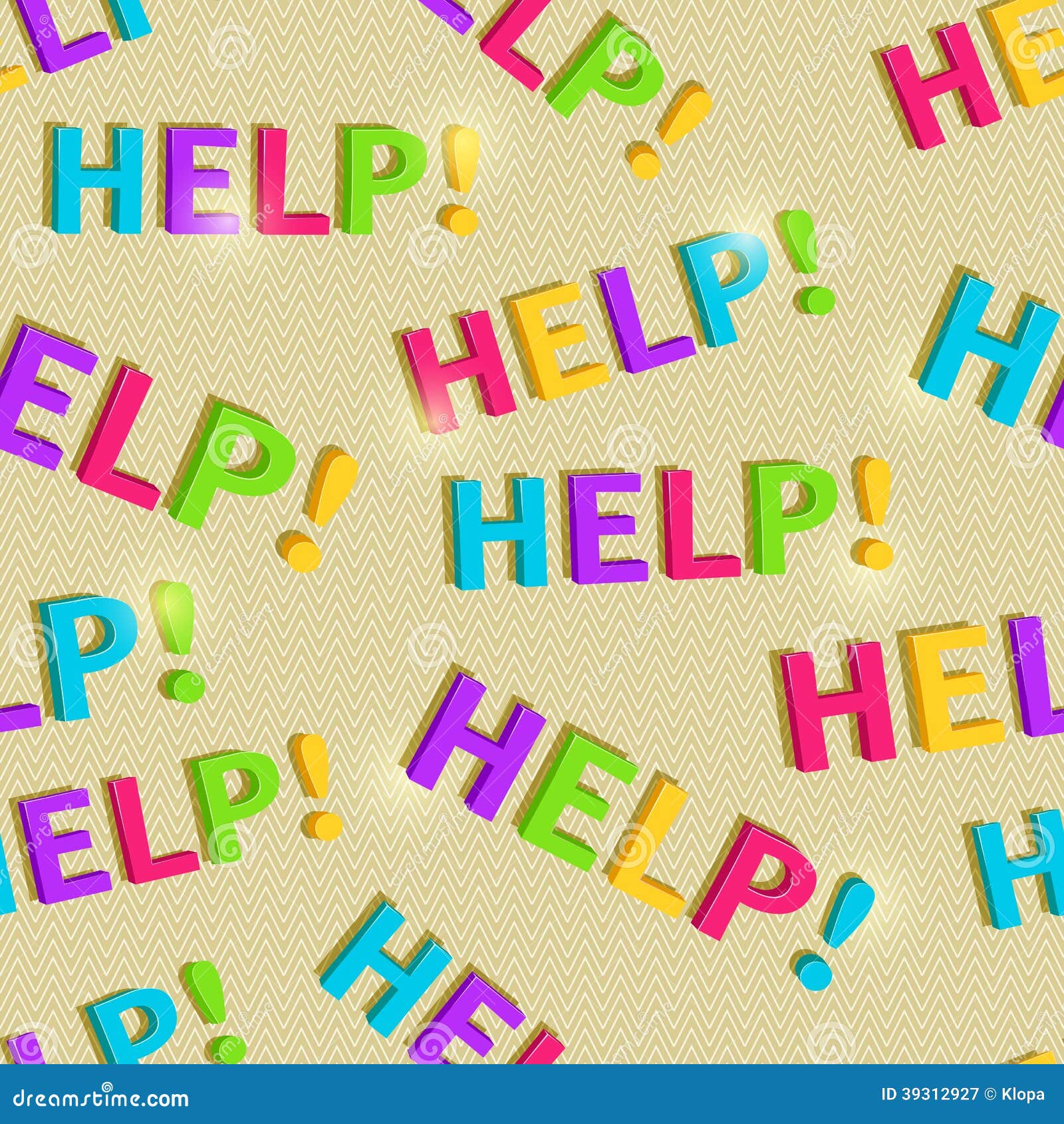 Hand Writing Help Word Seamless Pattern Stock Illustration ...