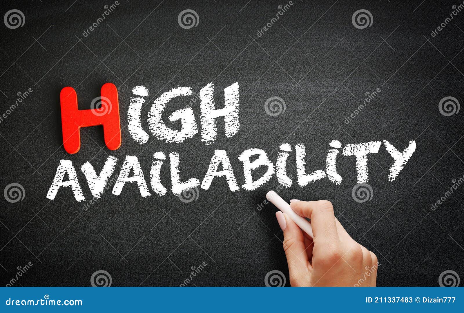 Hand Writing High Availability on Blackboard, Technology Concept ...