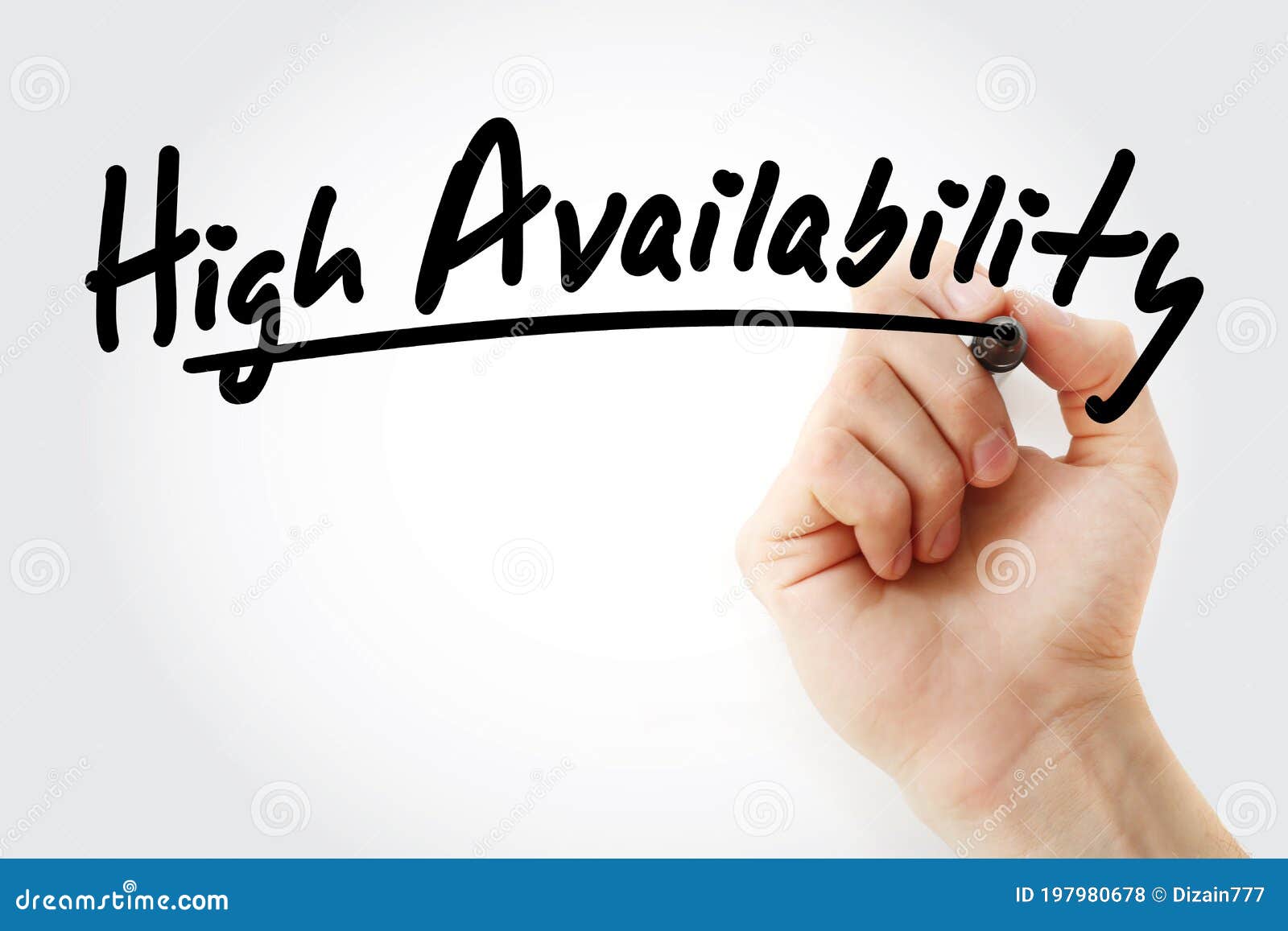Hand Writing High Availability with Marker Stock Photo - Image of nines ...