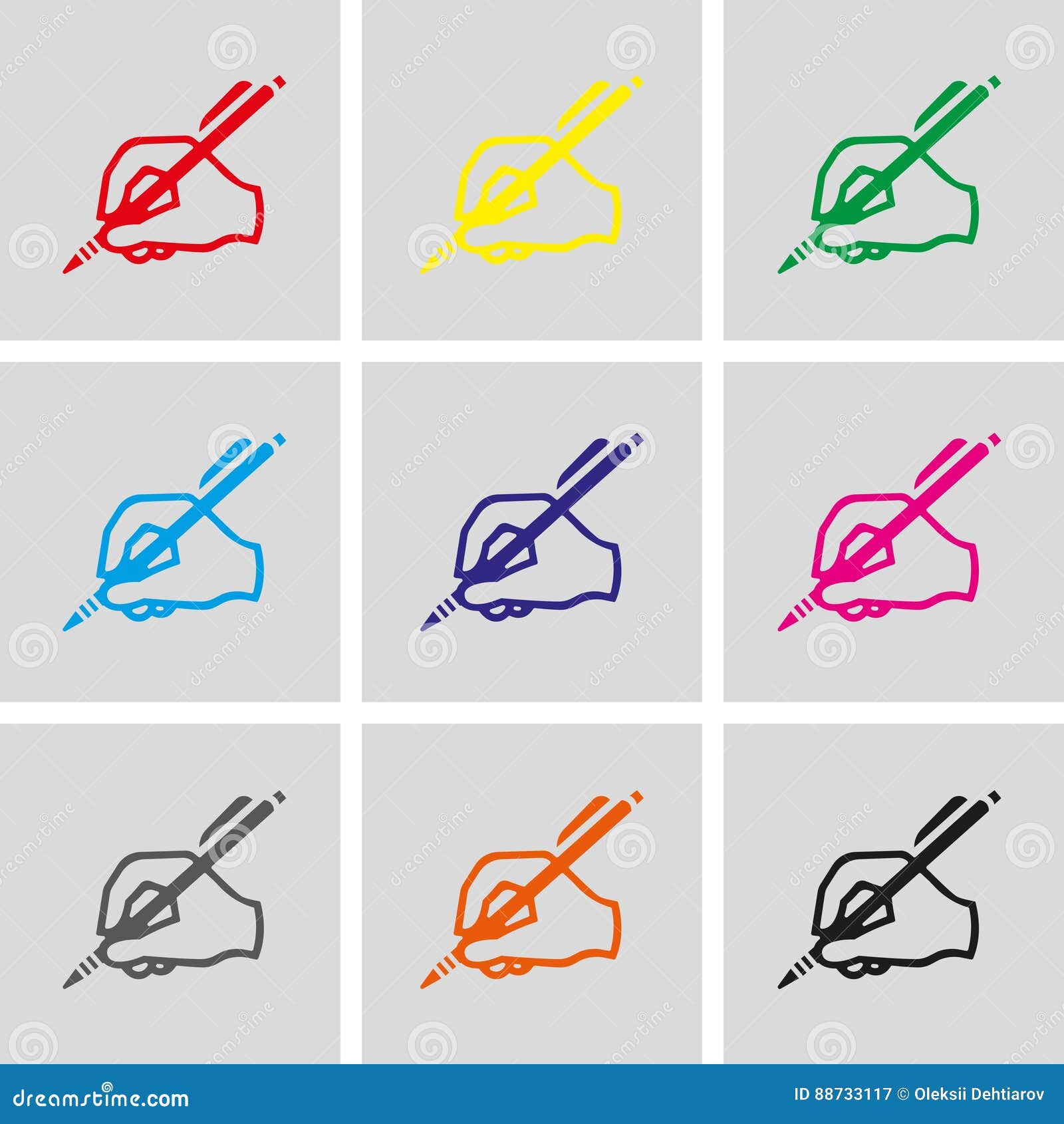 Hand Writing Icon Stock Vector Illustration Flat Design Stock Vector ...