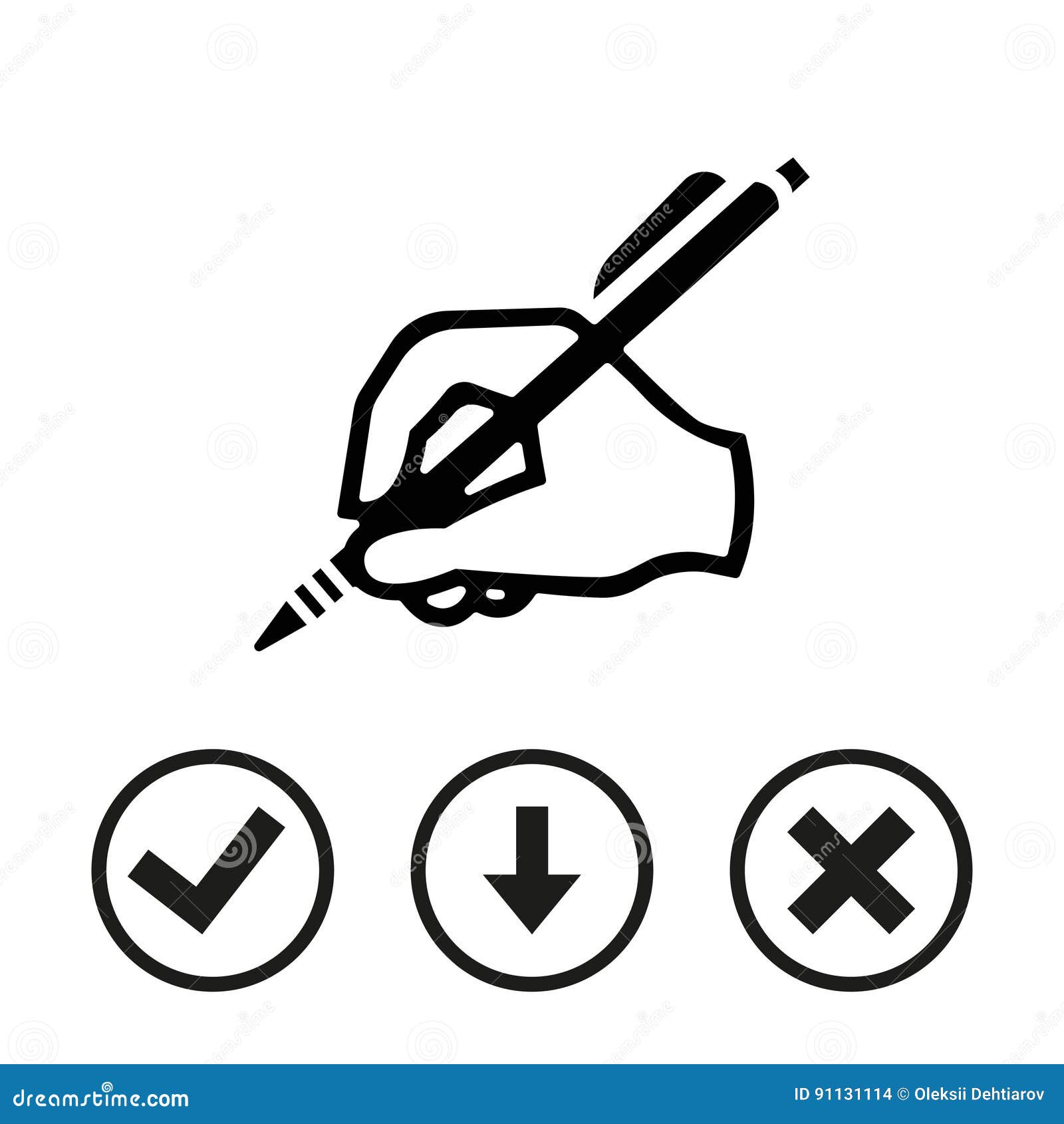 Hand Writing Icon Stock Vector Illustration Flat Design Stock Vector ...