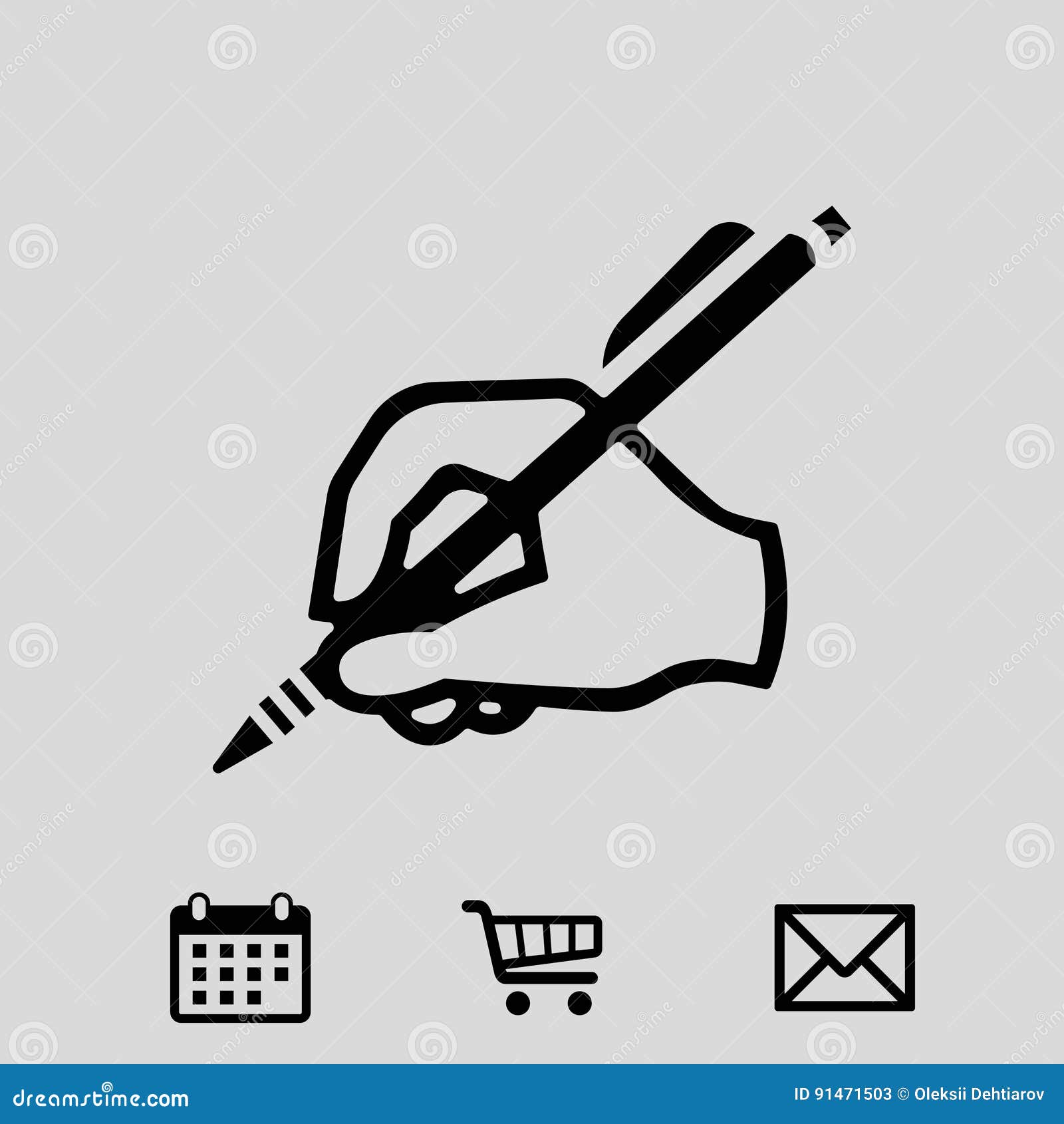 Hand Writing Icon Stock Vector Illustration Flat Design Stock Vector ...