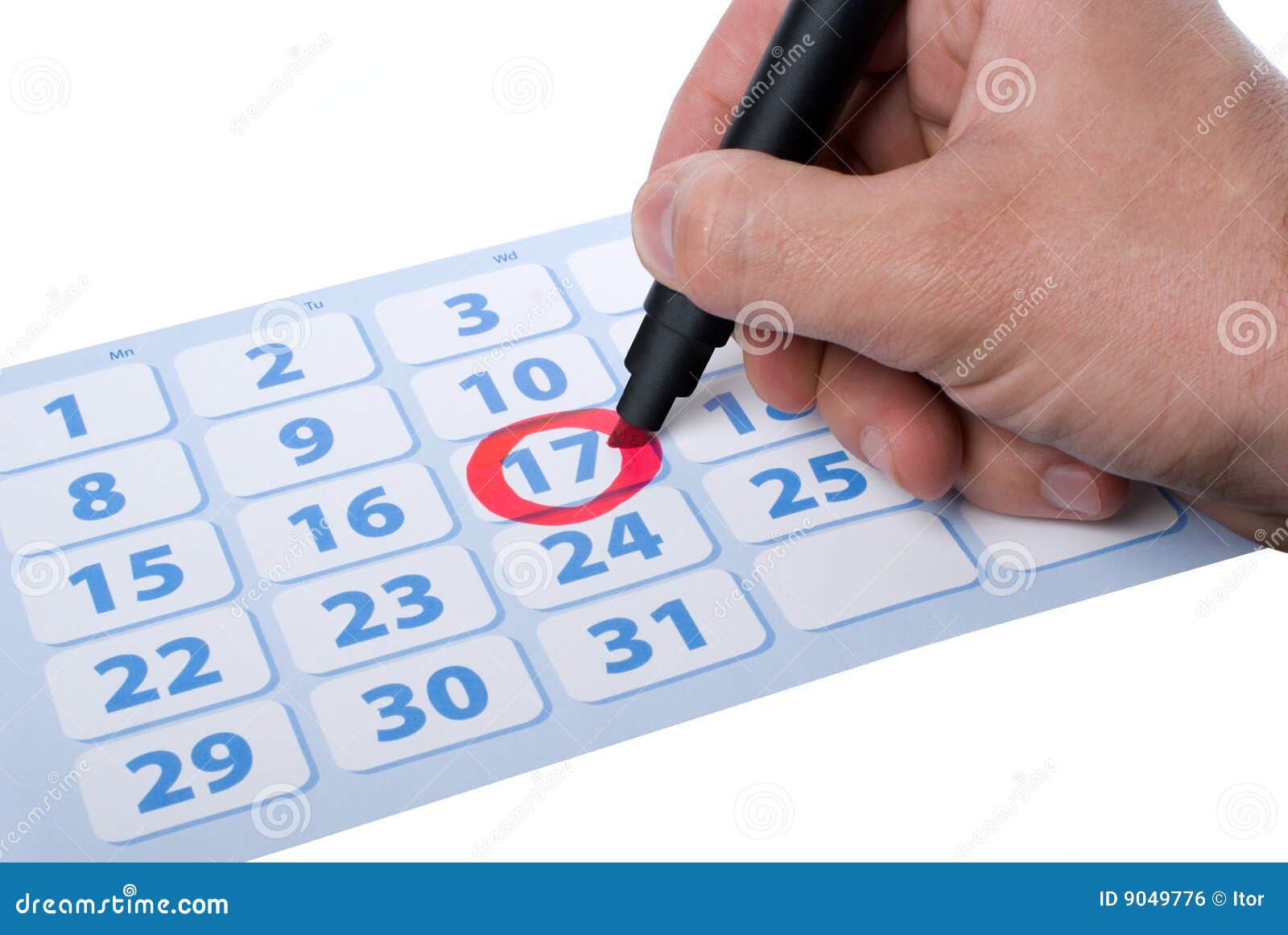 Hand Writing Important Date Stock Photo - Image of month, calendar: 9049776