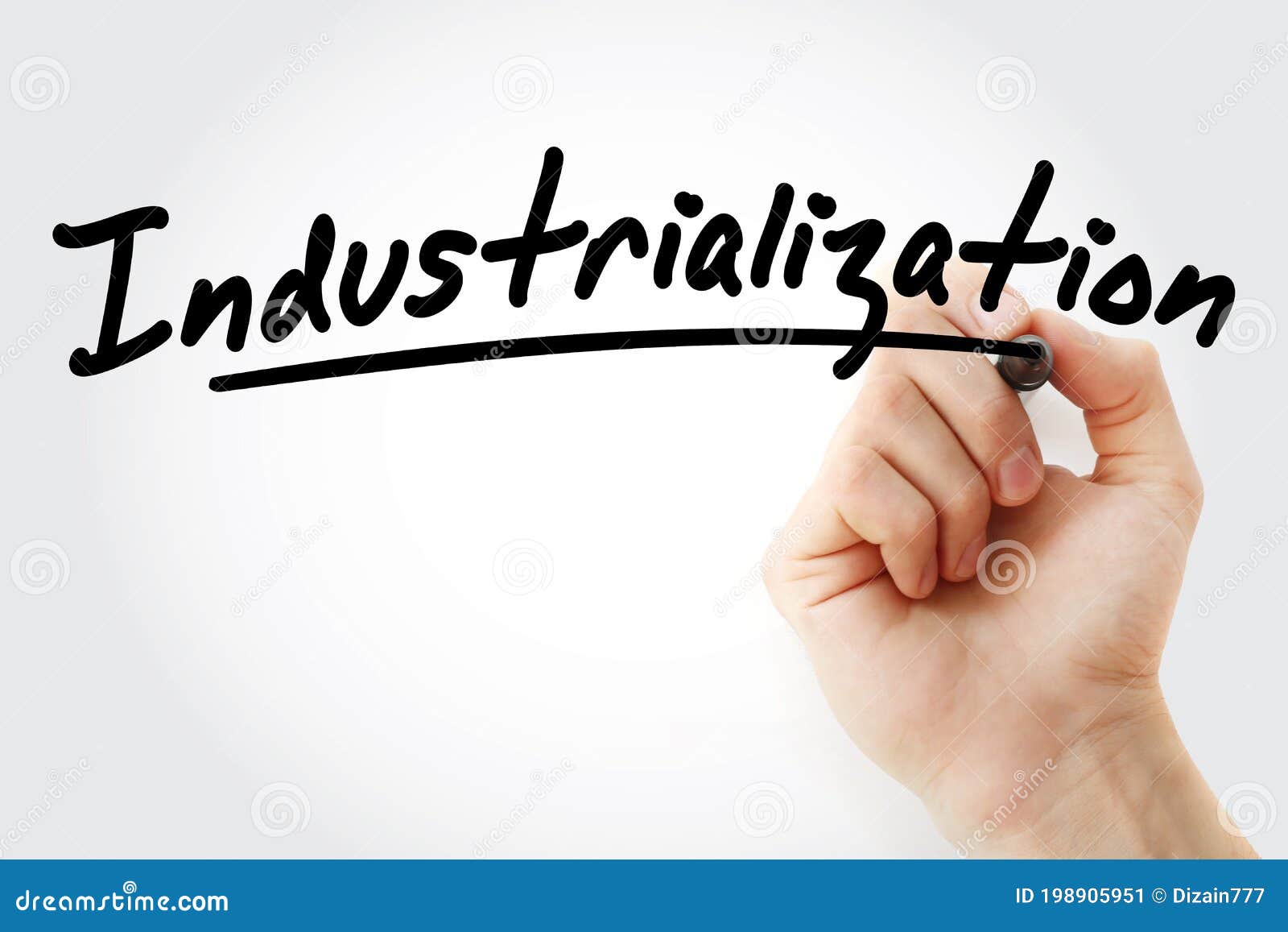 Hand Writing Industrialization With Marker Royalty-Free Stock ...