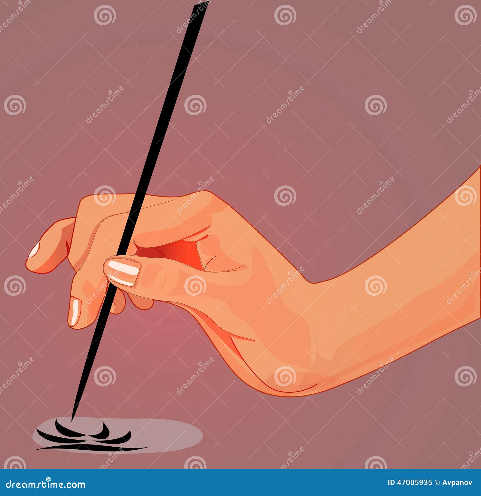 Hand writing ink stock vector. Illustration of designer - 47005935