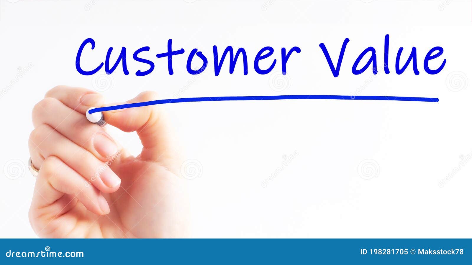 Hand Writing Inscription Customer Value with Marker, Concept Stock ...