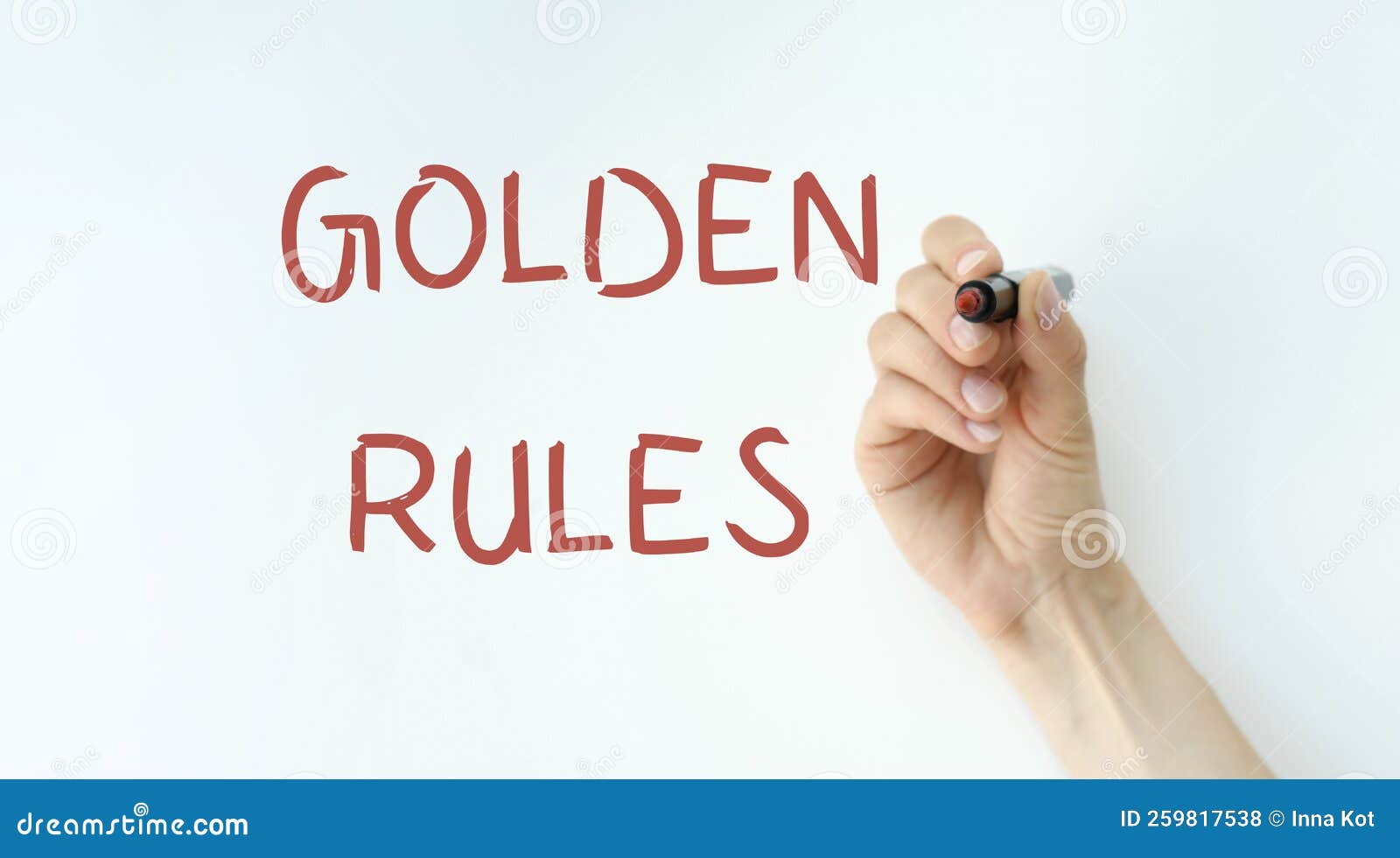 Hand Writing Inscription Golden Rules with Marker, Concept Stock ...