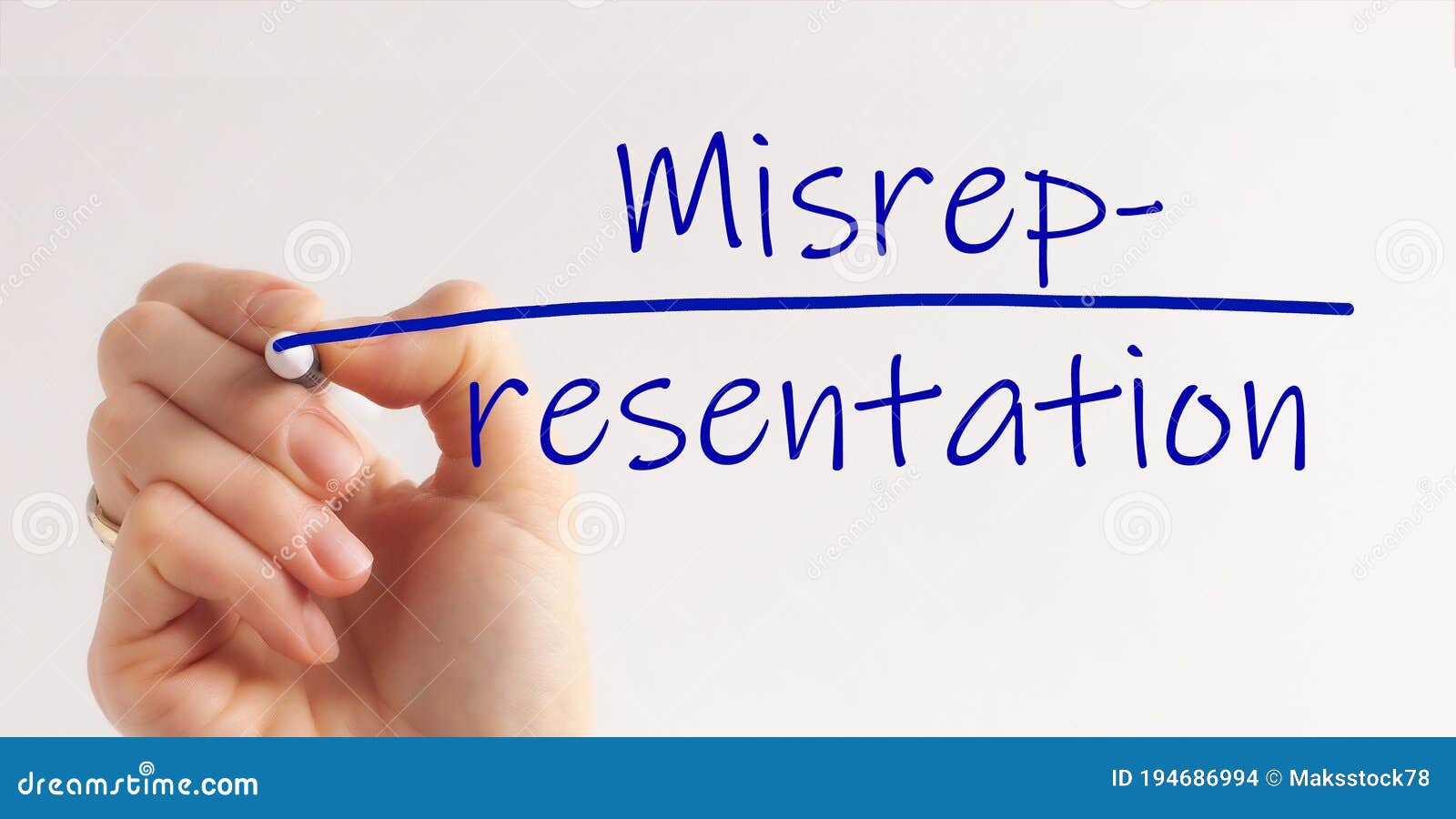 Hand Writing Inscription Misrepresentation With Marker. Concept Stock ...