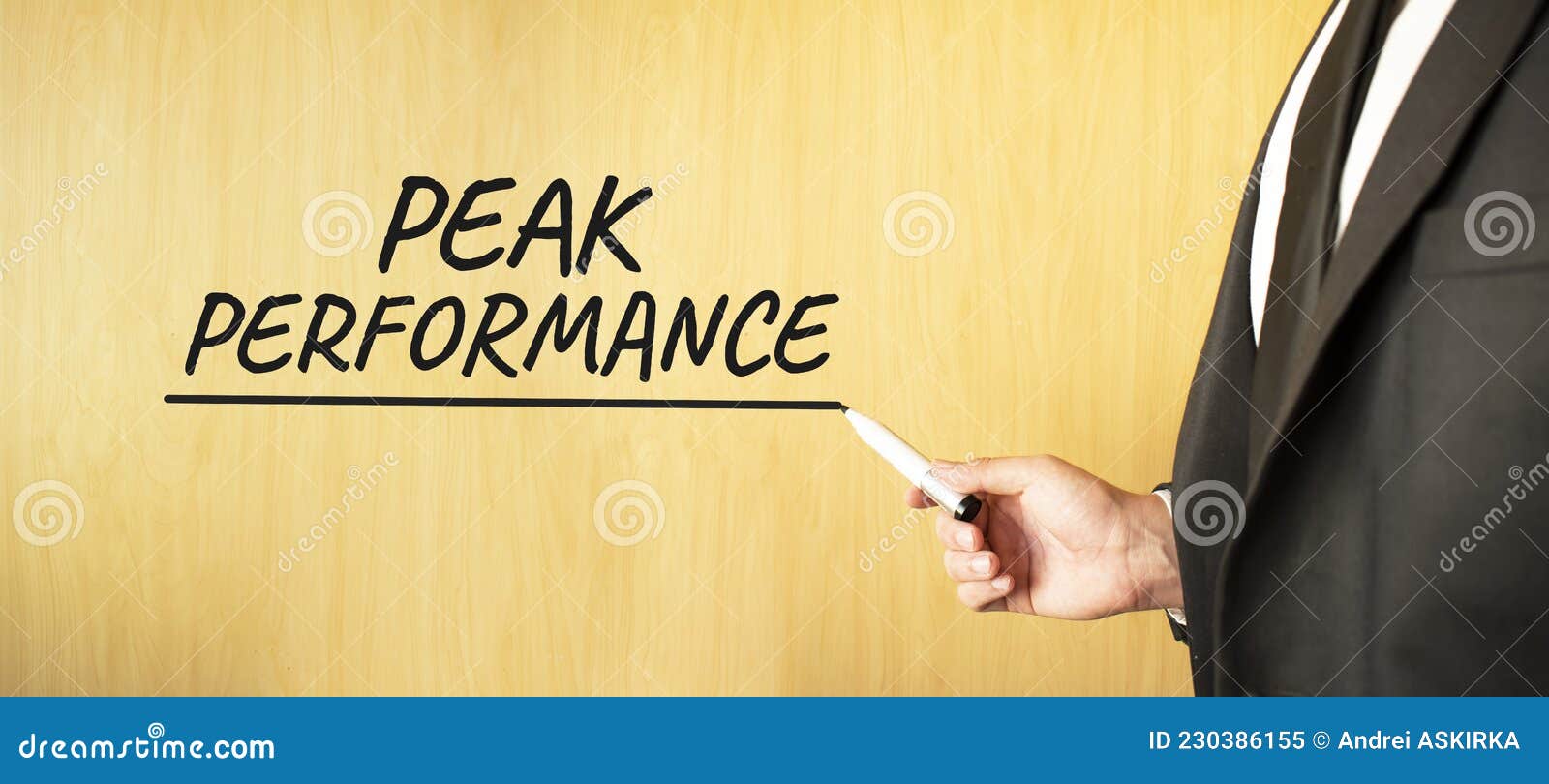 Hand Writing Inscription PEAK PERFORMANCE, with Marker,business Concept ...