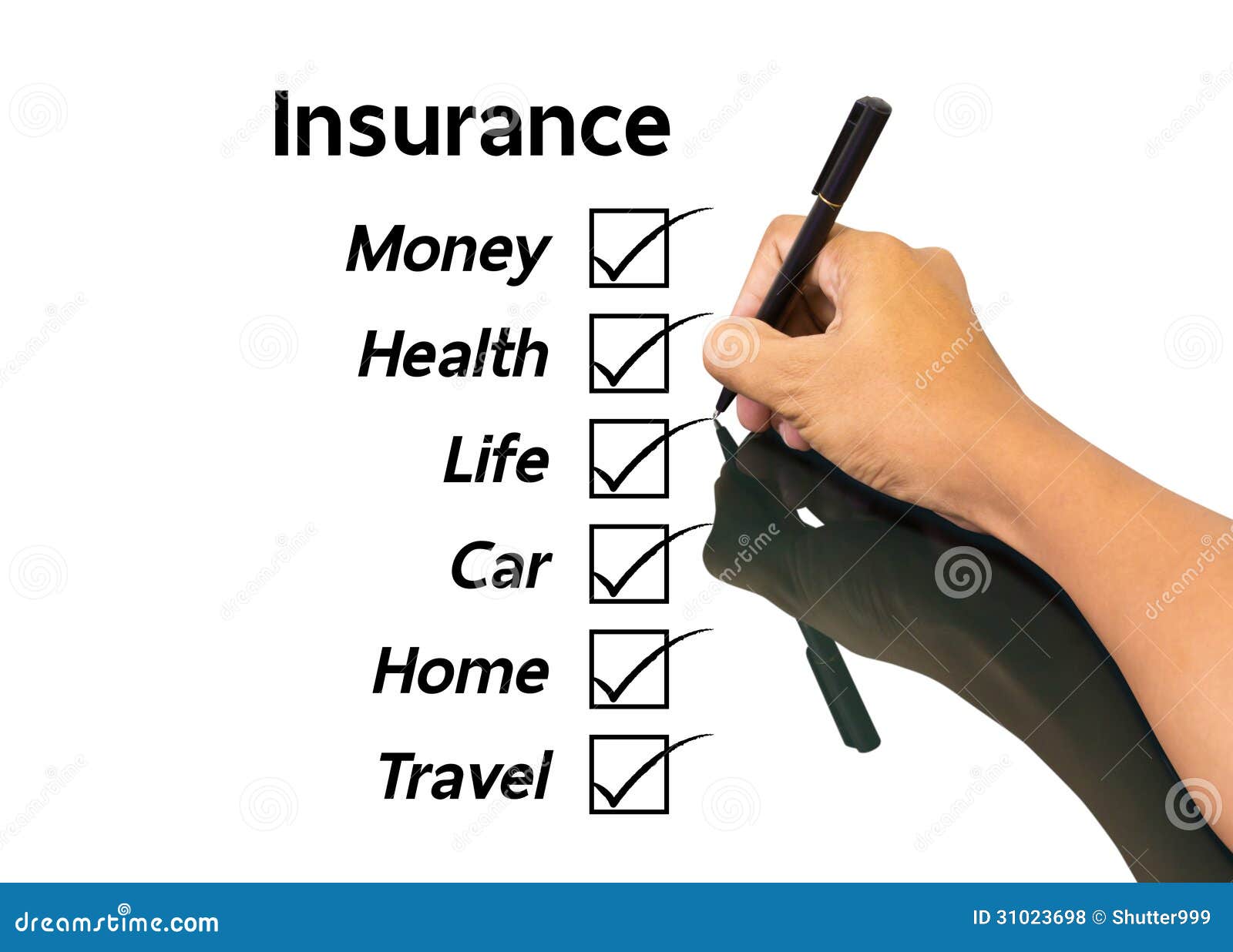 Hand Writing Insurance Concept Stock Photo - Image of financial, health ...