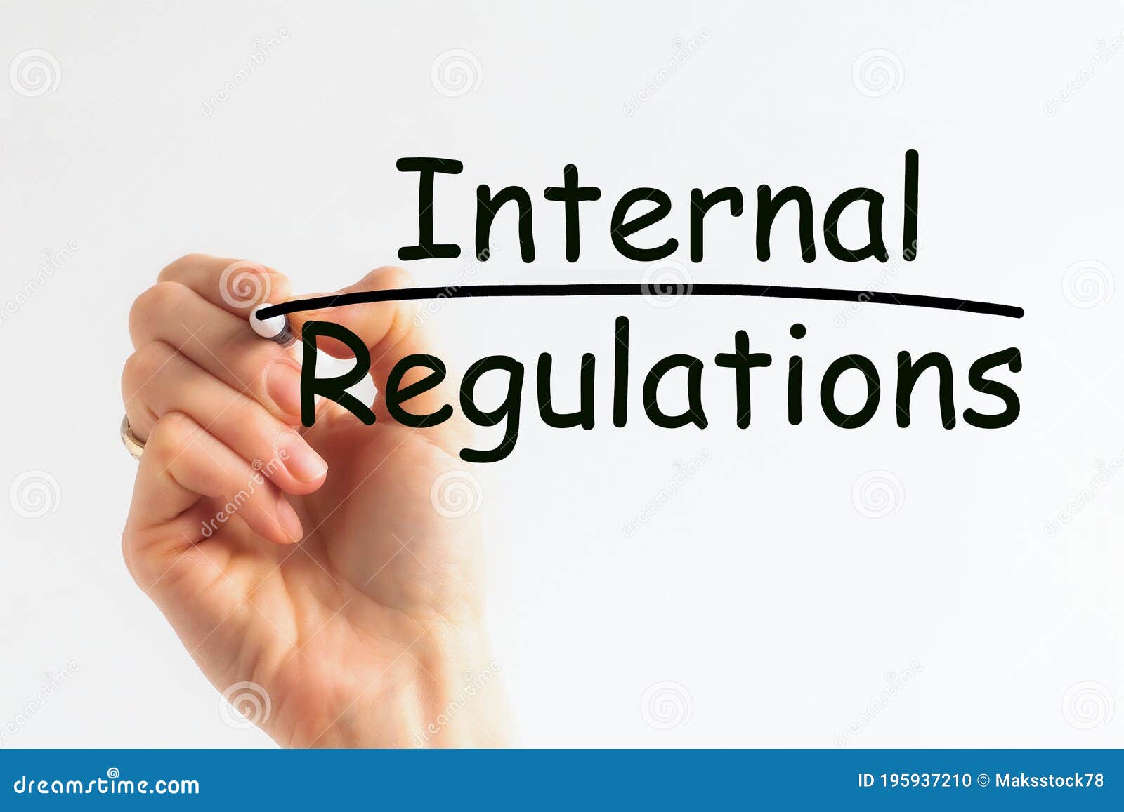 Hand Writing Internal Regulations with Marker, Concept Background Stock ...