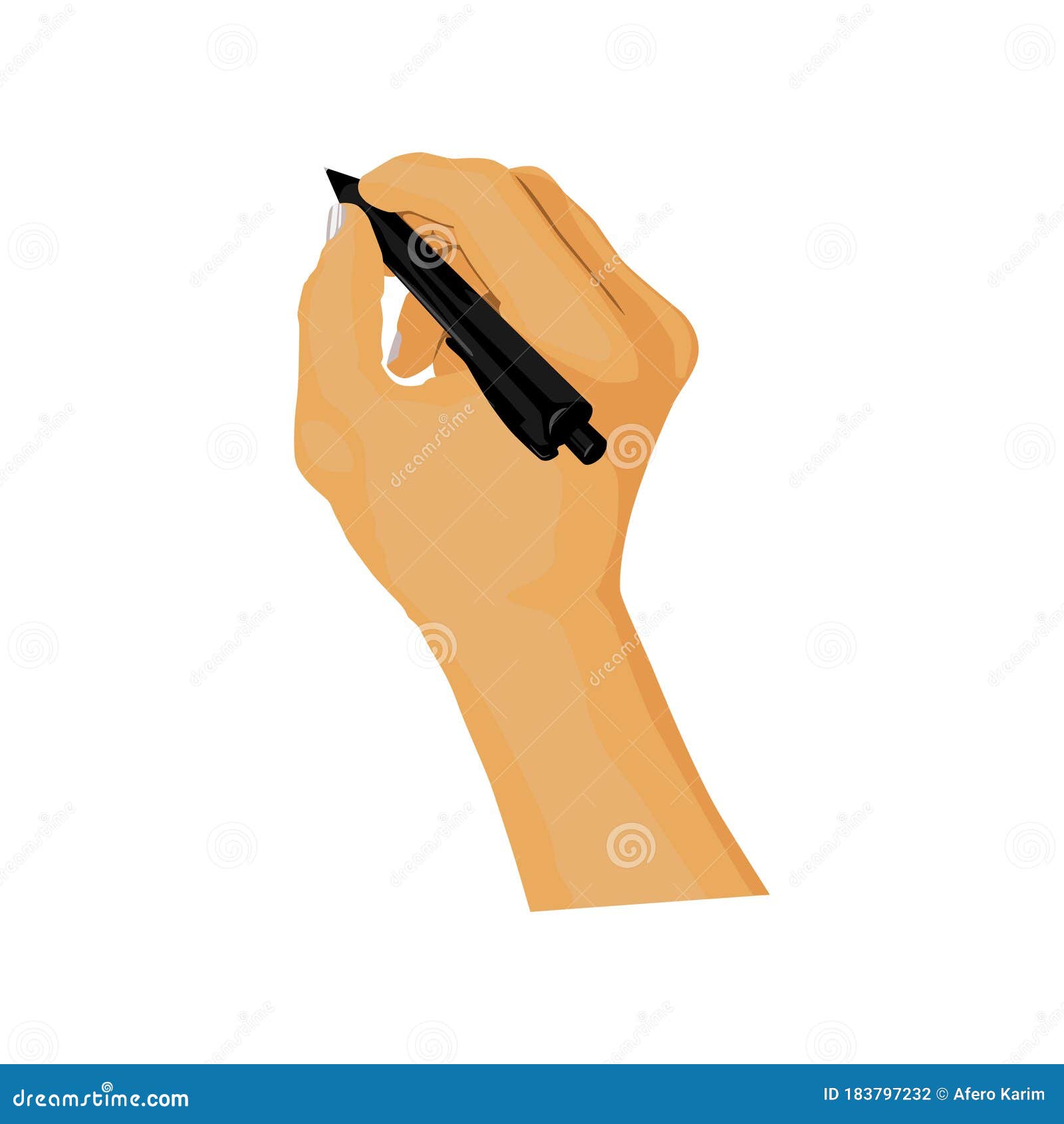 Hand Writing Isolated on White Background. Template Design. Hand Pose ...