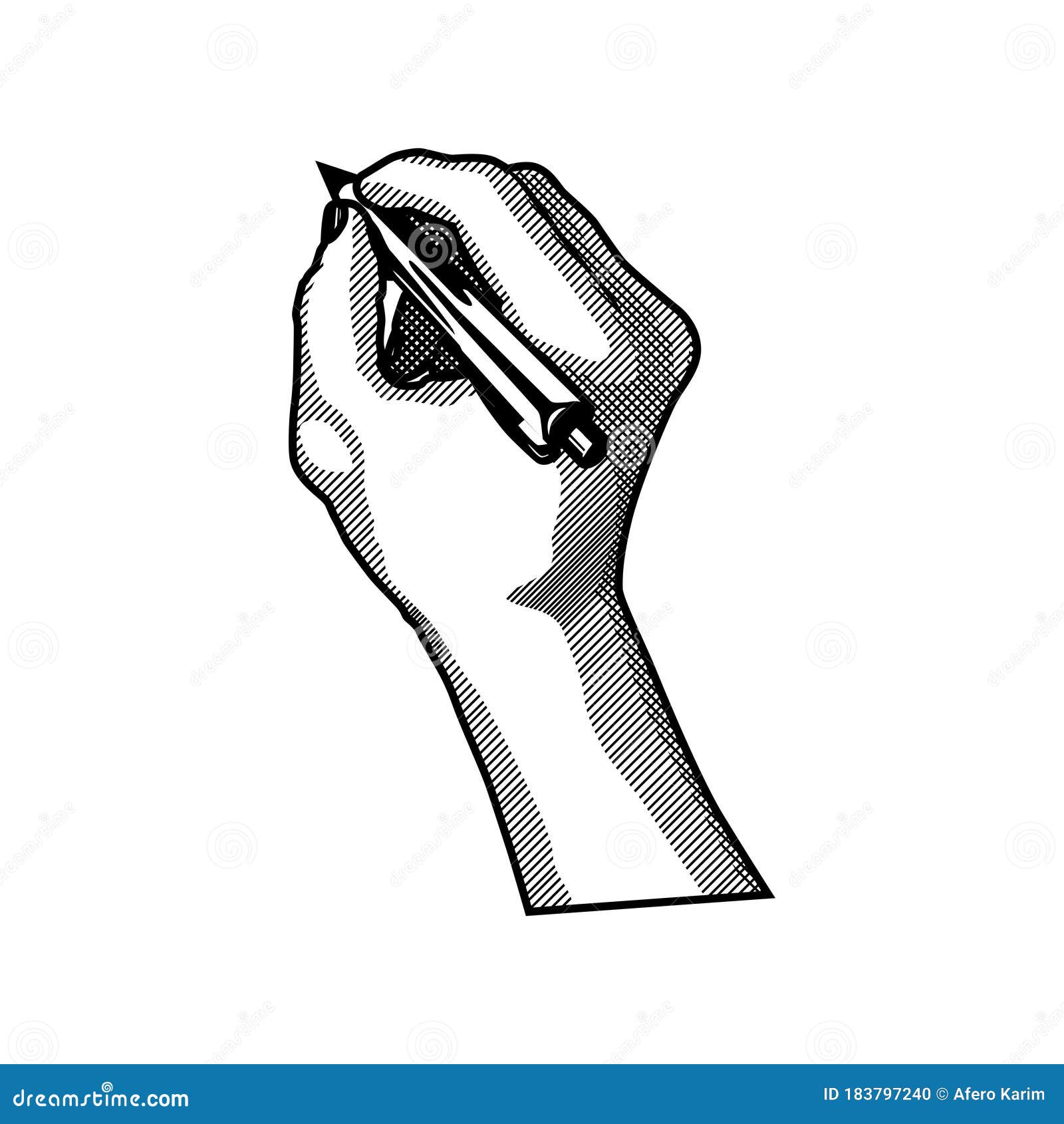 Hand Writing Isolated on White Background. Template Design. Hand Pose ...