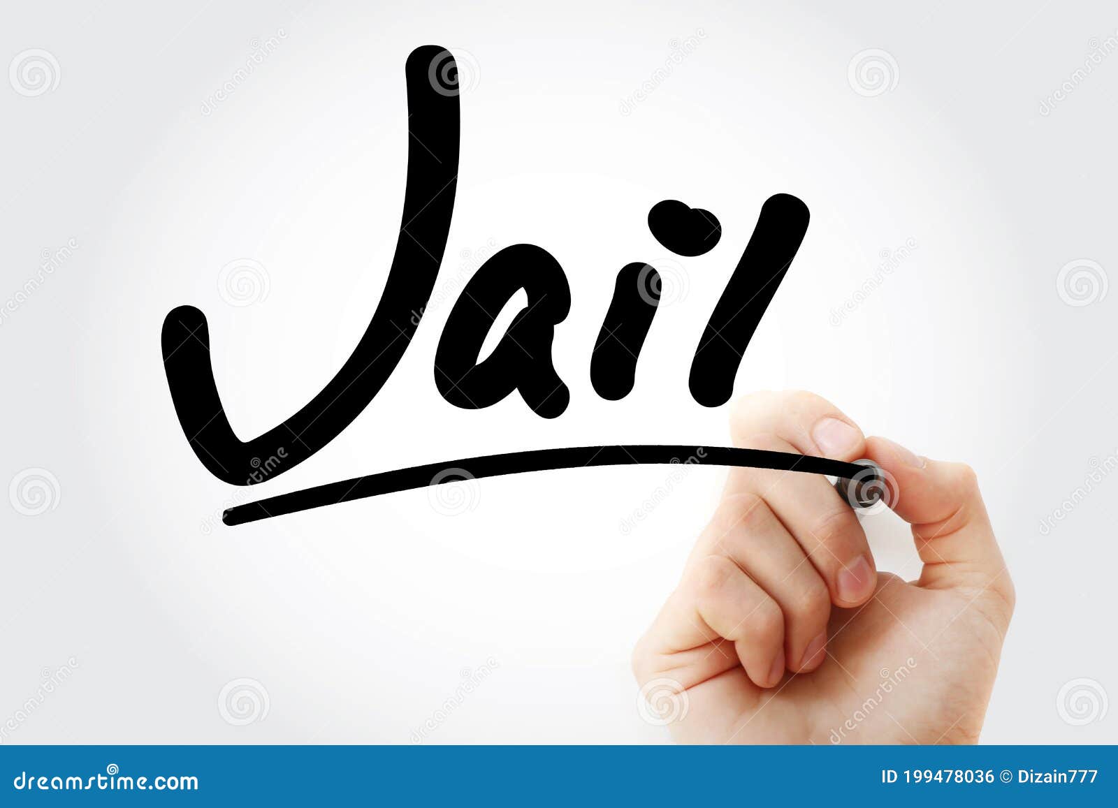 Hand Writing Jail with Marker Stock Photo - Image of captive, custody ...