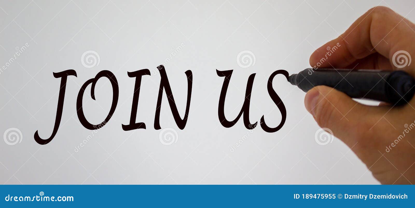 Hand Writing `join Us`, Isolated on White Background Stock Image ...