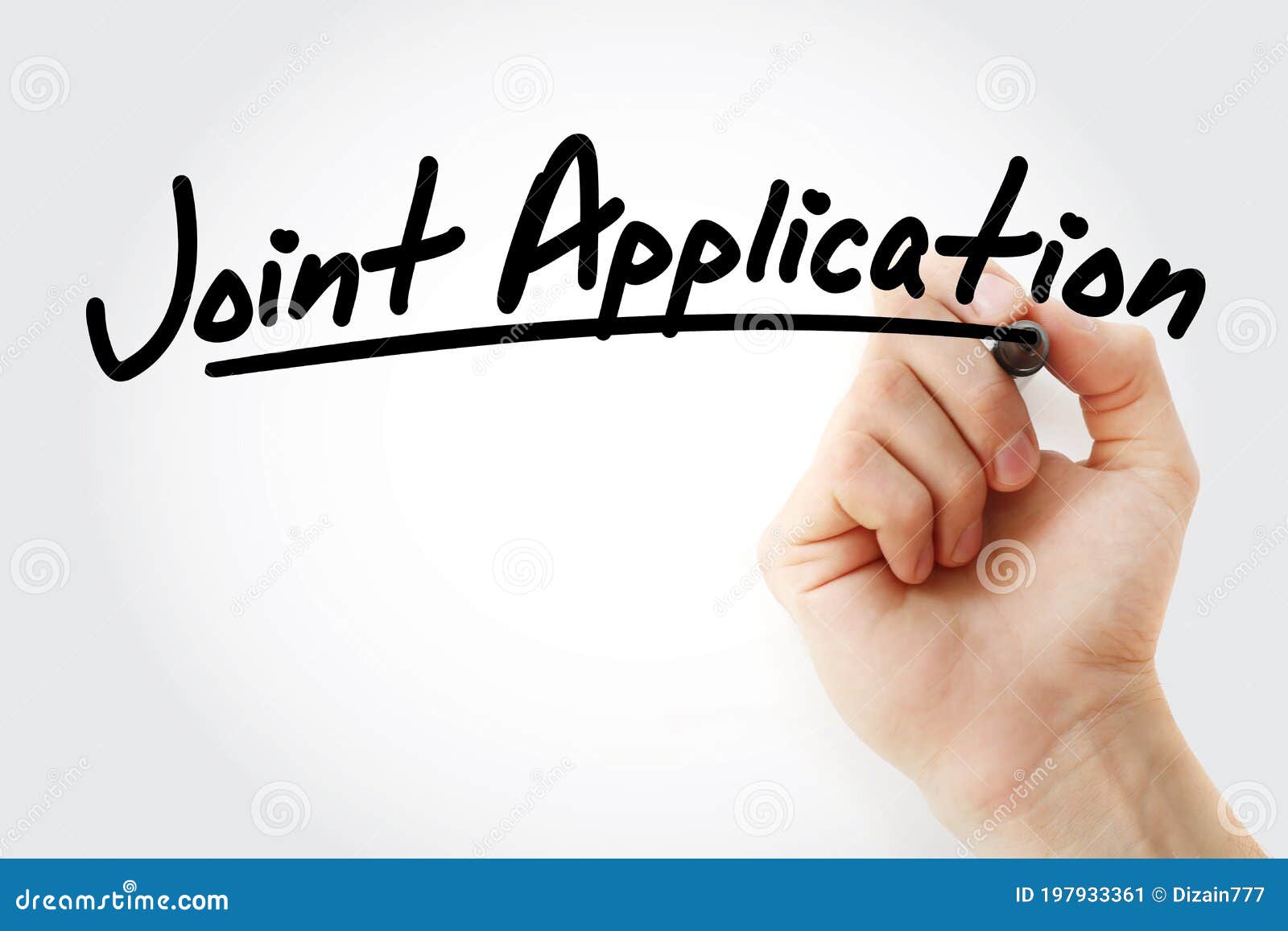 Hand Writing Joint Application with Marker Stock Image - Image of ...