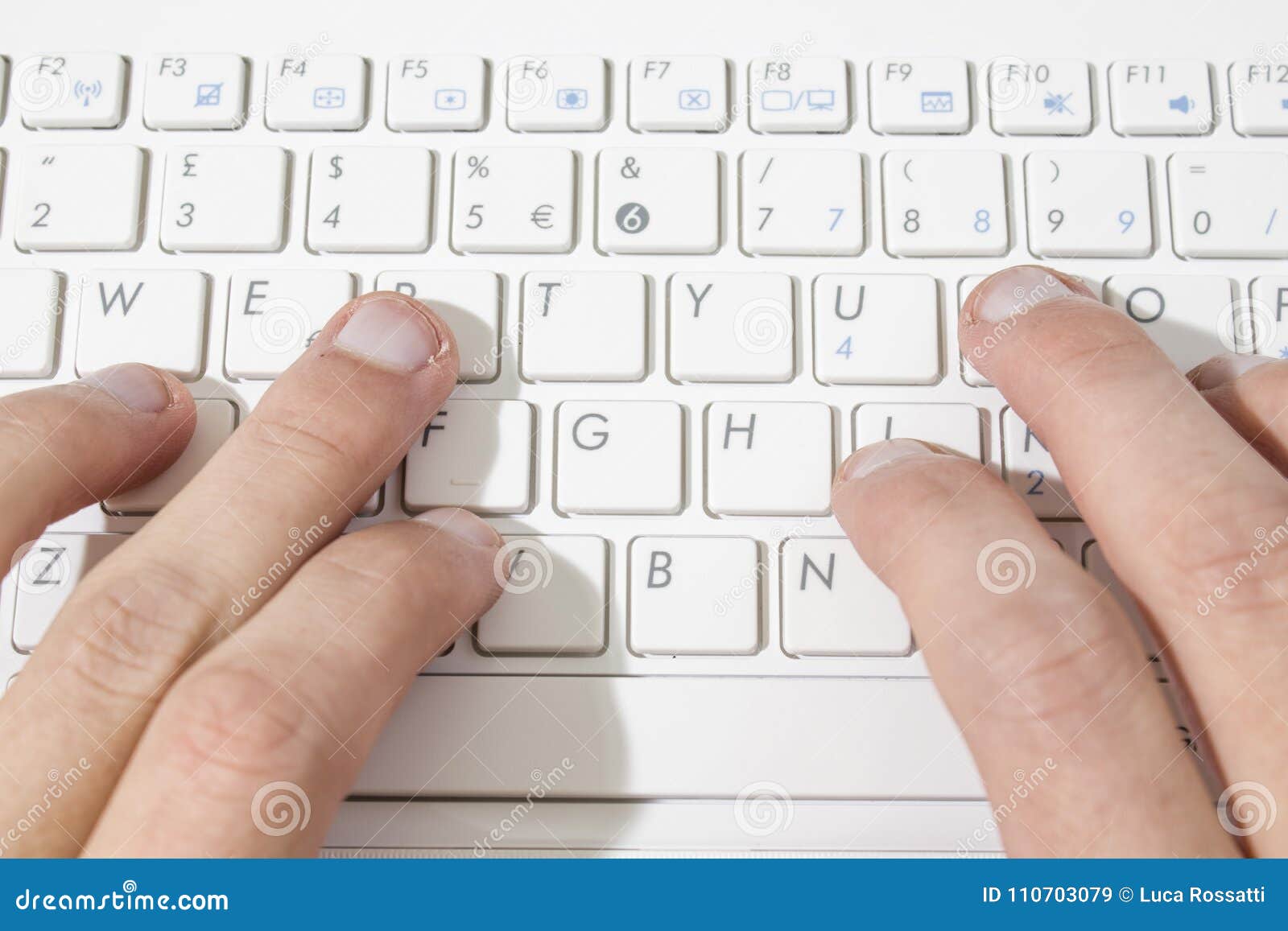 Hand Writing with a Keyboard Composition Stock Image - Image of search ...