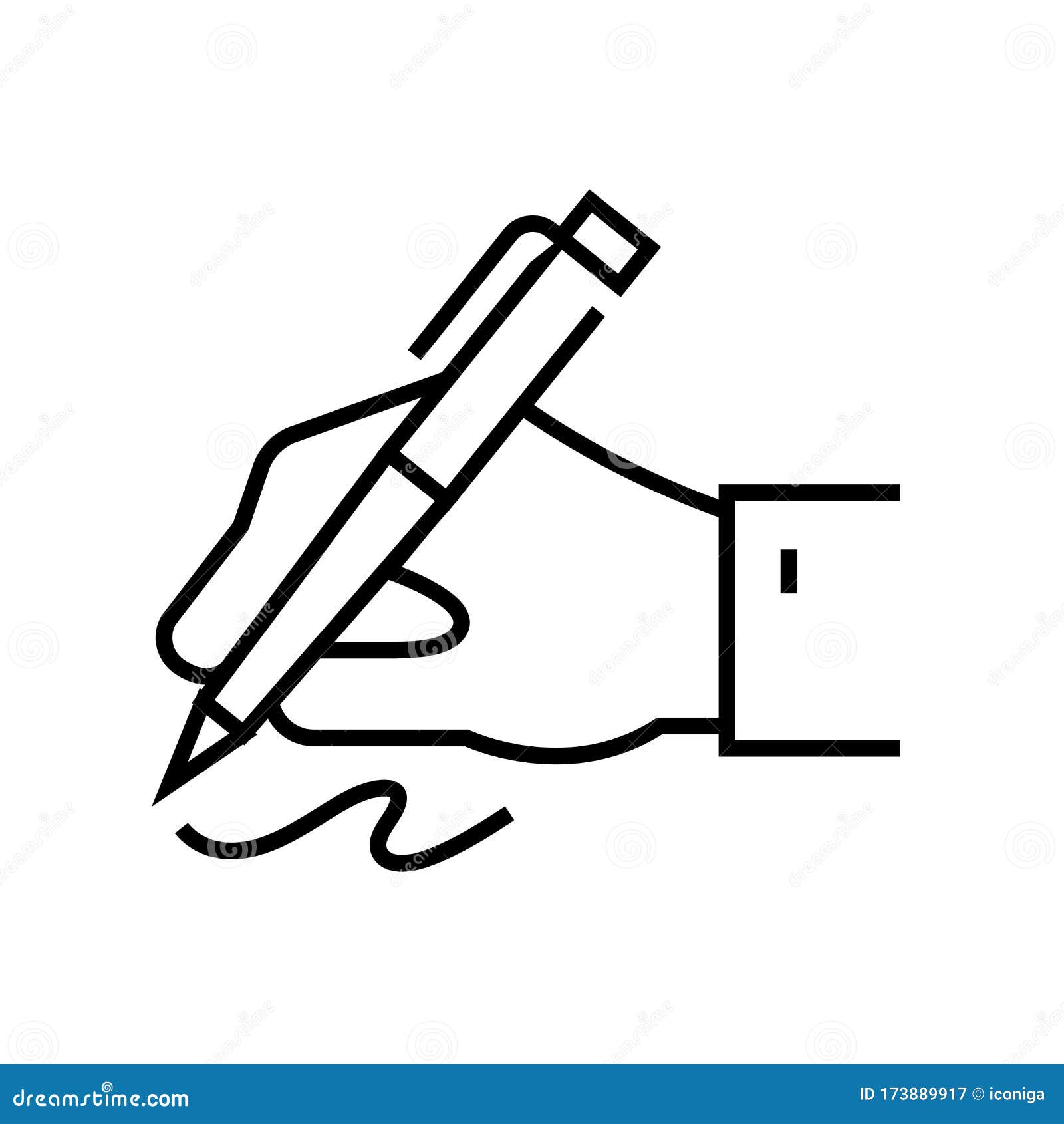 Hand Writing Line Icon, Concept Sign, Outline Vector Illustration ... Hand Writing Line Icon, Concept Sign, Outline Vector Illustration ...