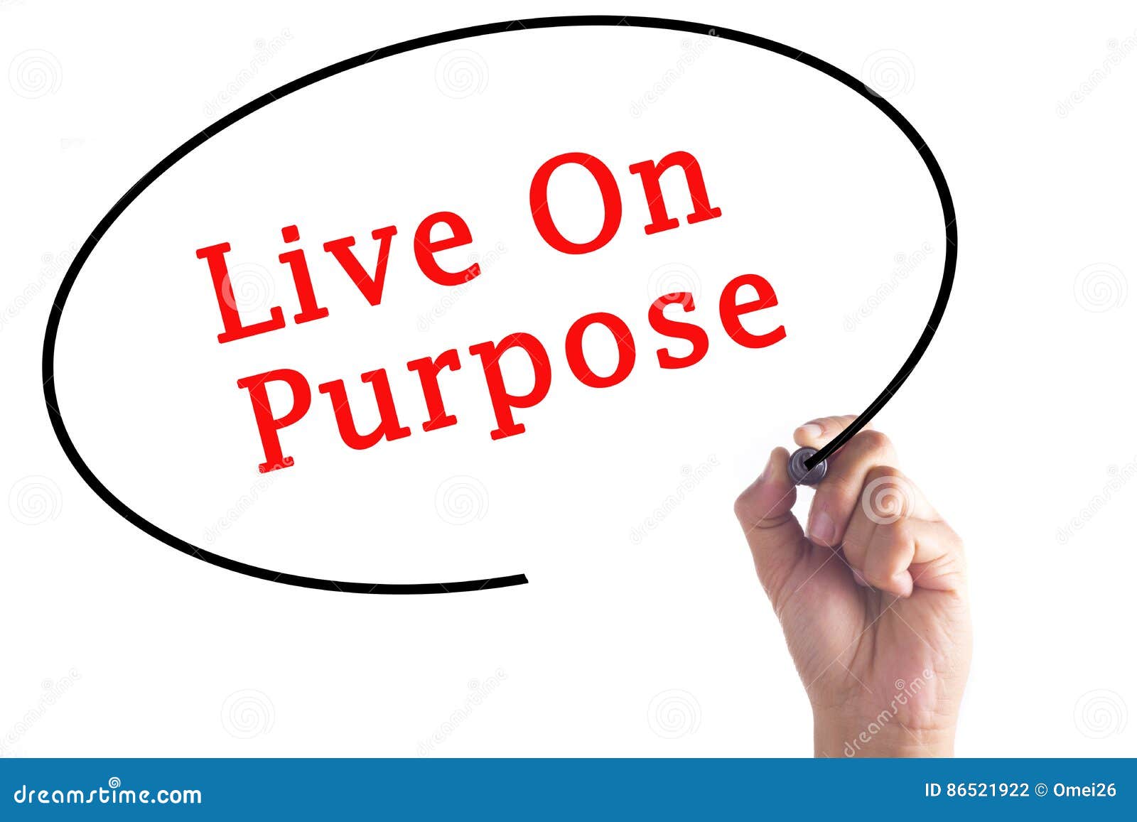 Hand Writing Live on Purpose on Transparent Board Stock Photo - Image ...