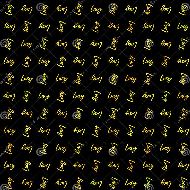 Hand Writing Lucy Name Pattern Stock Illustration - Illustration of ...