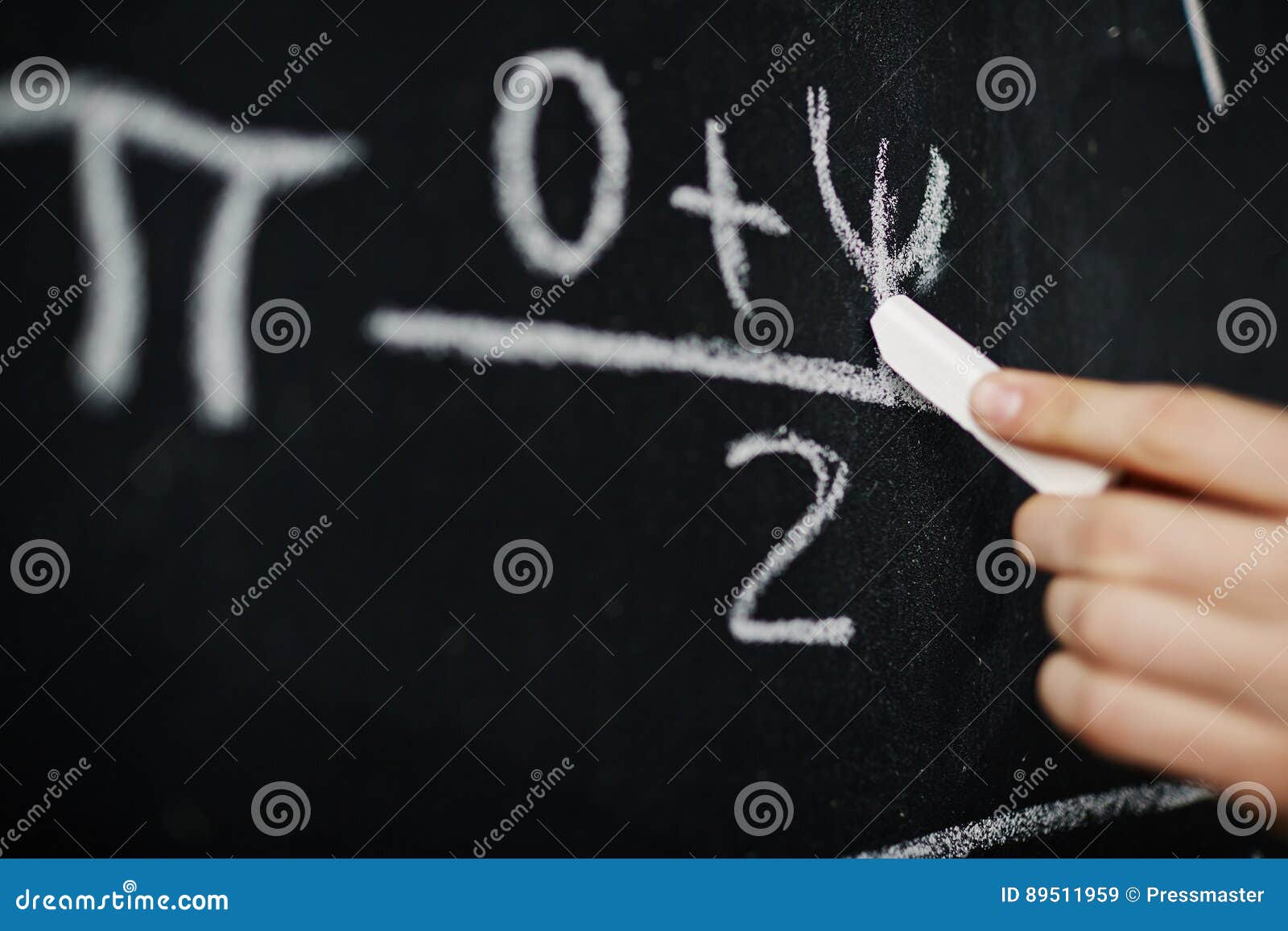 Hand Writing Math Formula on Blackboard Stock Image - Image of ...