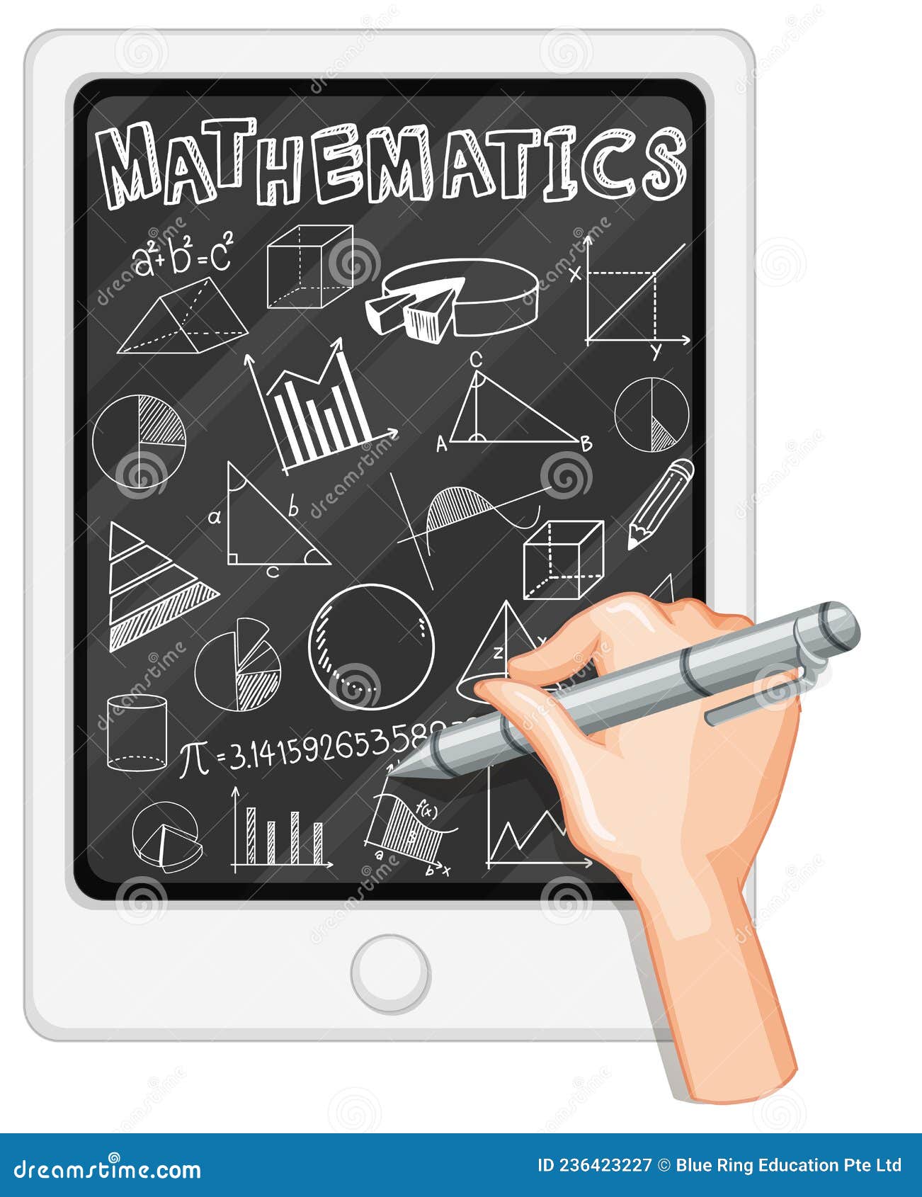 Hand Writing Math Formula on Blackboard Stock Vector - Illustration of ...