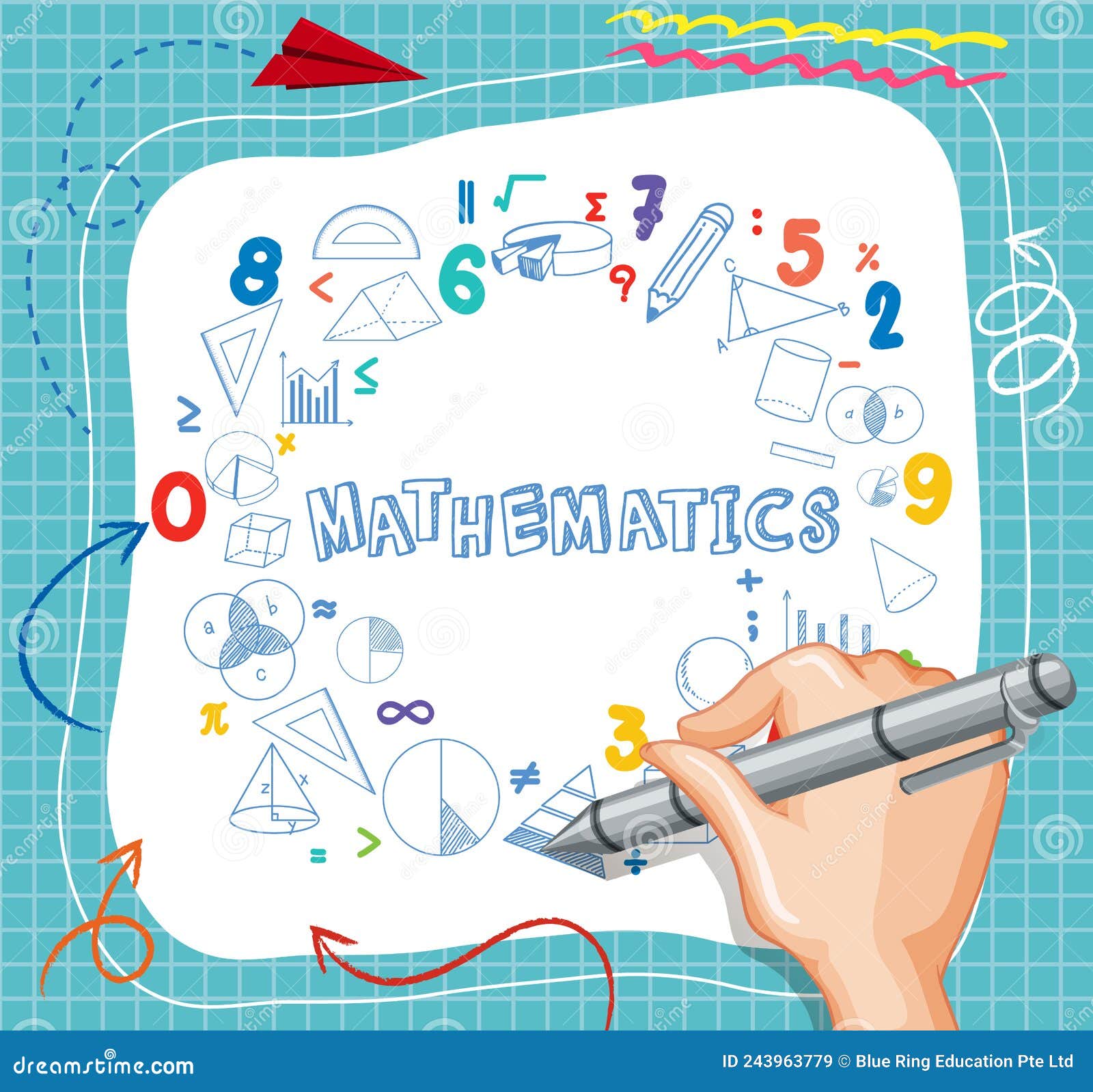 Hand Writing Math Formula on Paper Note Stock Vector - Illustration of ...