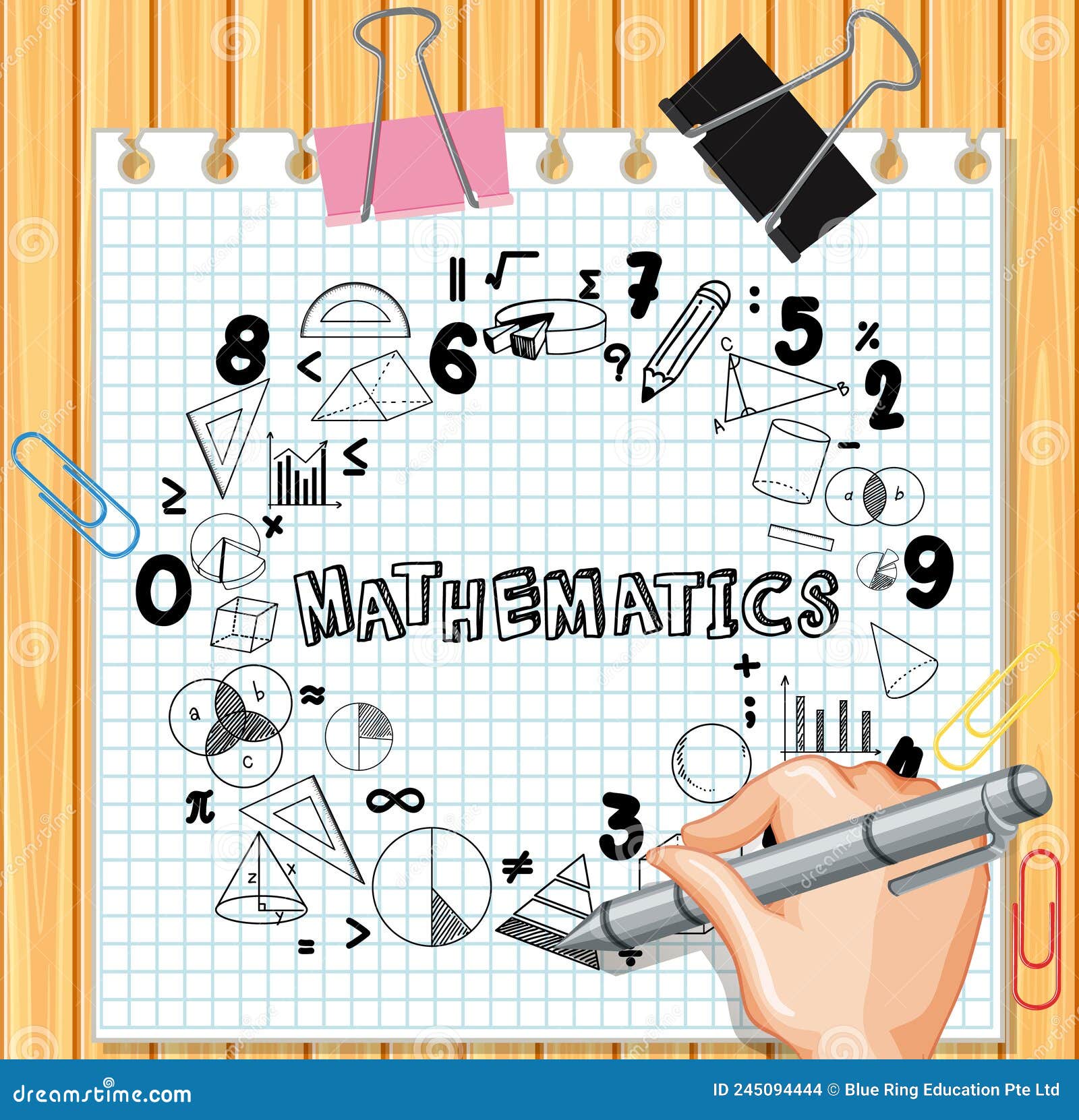 Hand Writing Math Formula on Wood Board Stock Vector - Illustration of ...