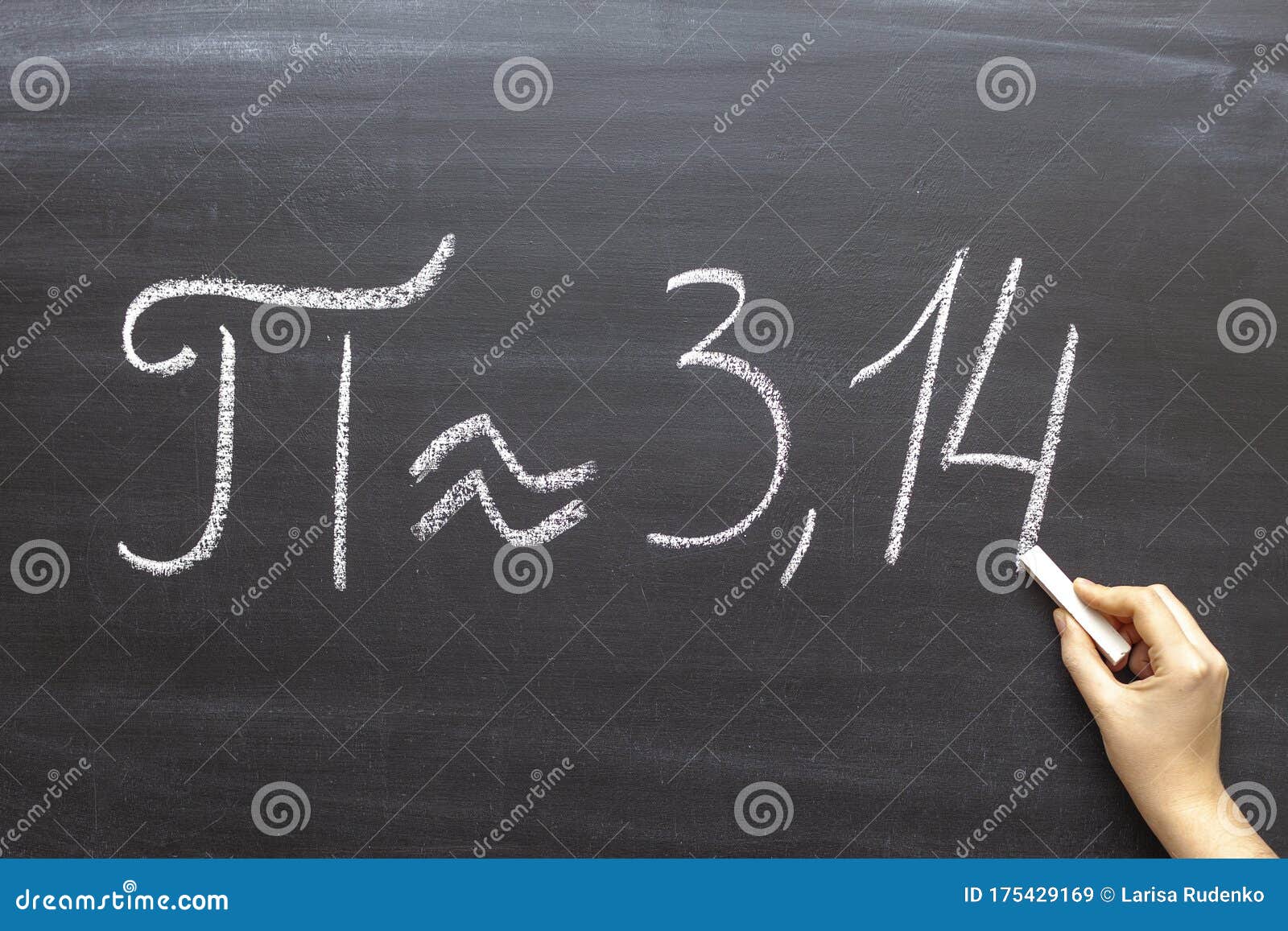 Hand Writing the Mathematical Sign or Symbol for Pi on a Blackboard ...