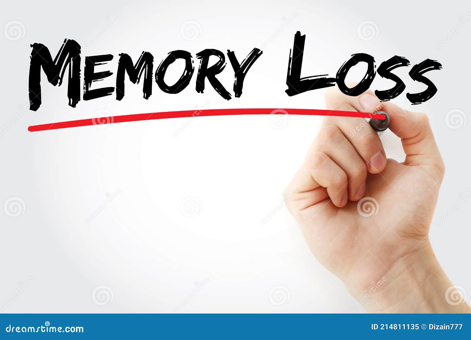 Hand Writing Memory Loss with Marker, Health Concept Background Stock ...