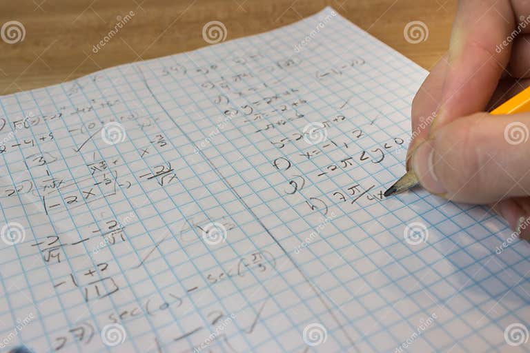 Hand Writing in Messy Math Notebook Stock Photo - Image of notebook ...