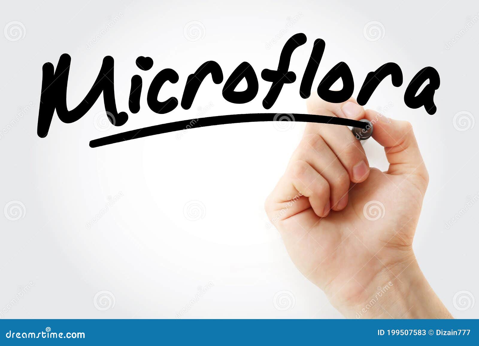 Hand Writing Microflora with Marker Stock Image - Image of marker ...