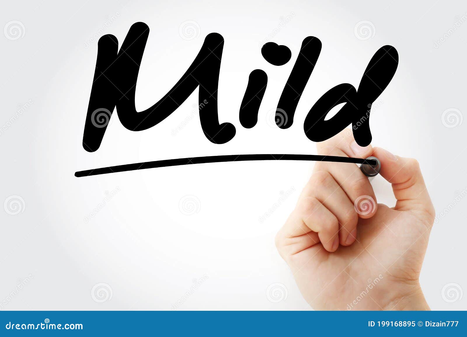 Hand Writing Mild with Marker Stock Image - Image of dish, mild: 199168895