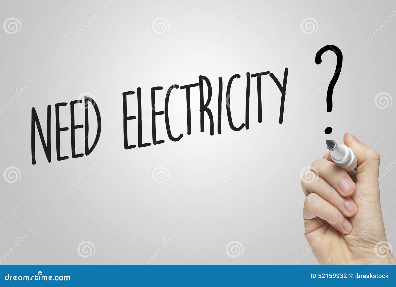 Hand Writing Need Electricity Stock Photo - Image of symbol, hand: 52159932