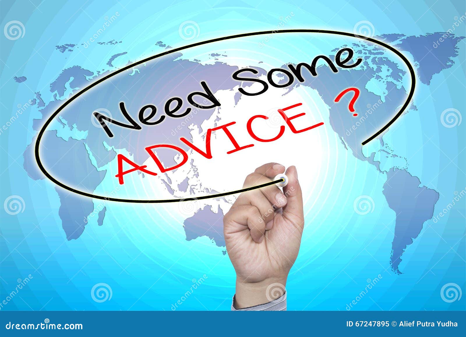 Hand Writing Need Some Advice on Visual Screen Stock Image - Image of ...