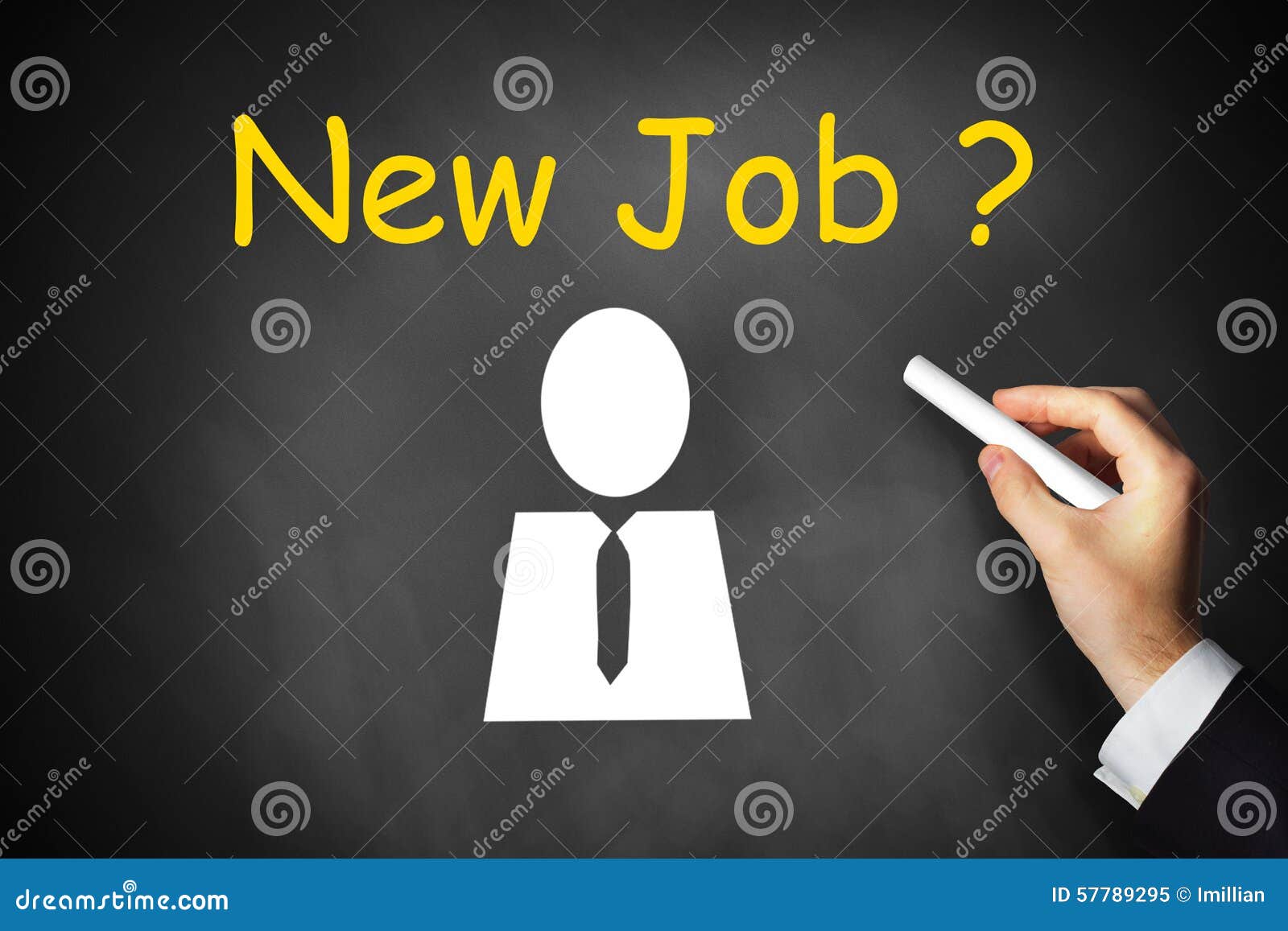 Hand Writing New Job on Black Chalkboard Stock Image - Image of ...