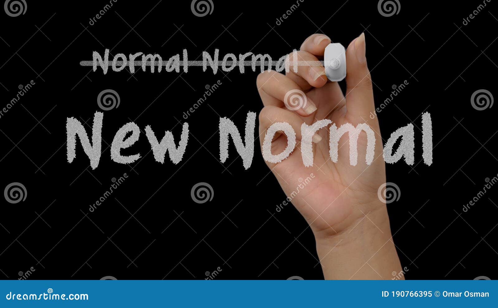 Hand Writing New Normal Change Concept on Chalk Board after Pandemic ...