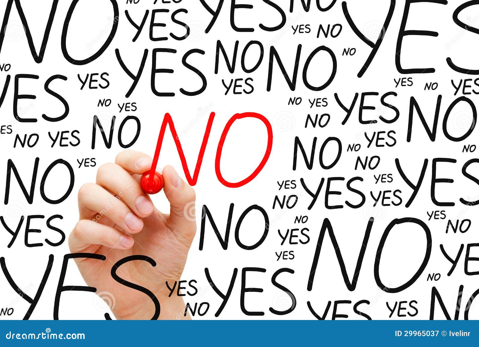 Choosing the Negative Answer Stock Image - Image of positive, decision ...