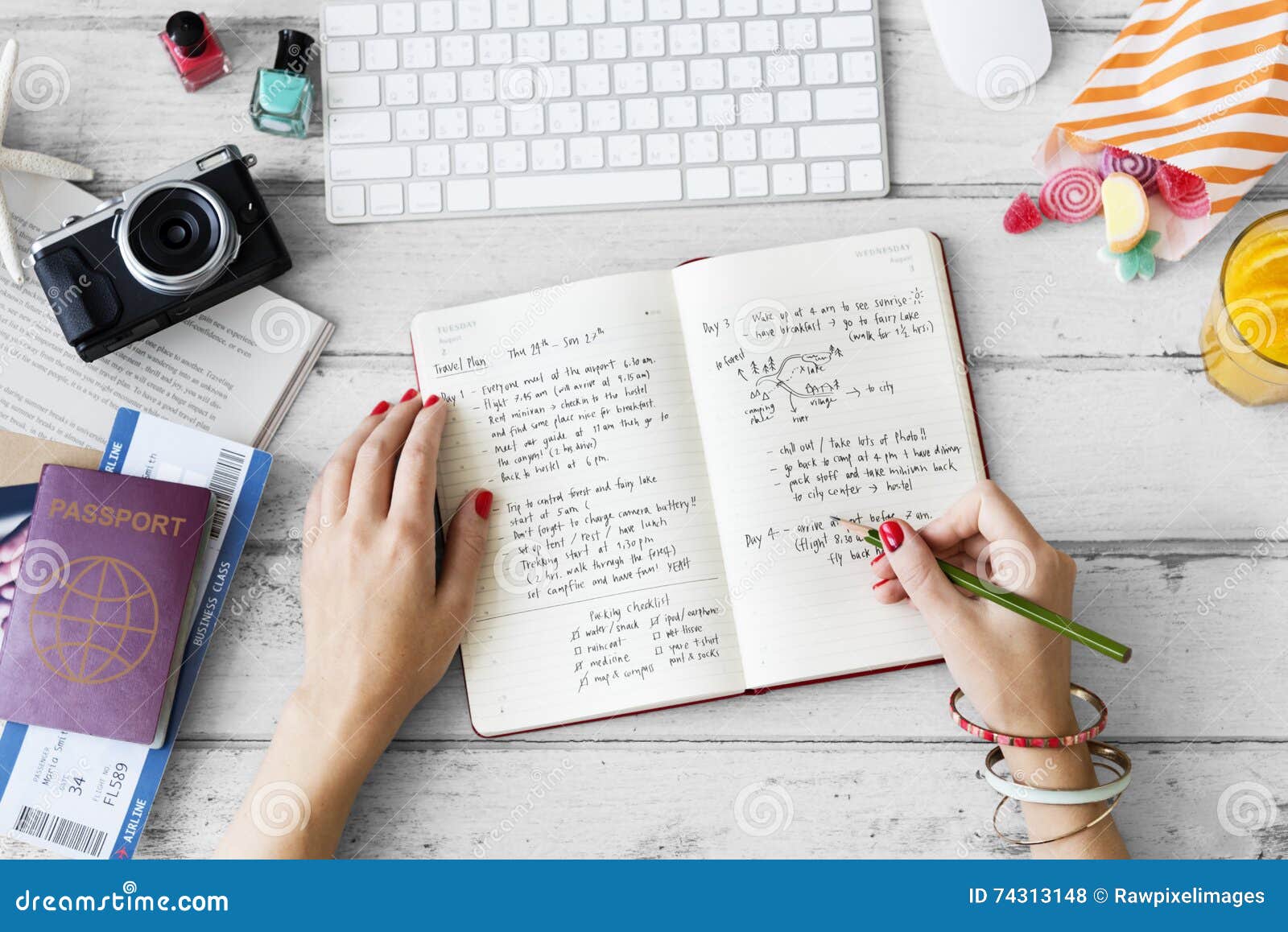 Hand Writing Note Diary Plan Concept Stock Photo - Image of pencil ...