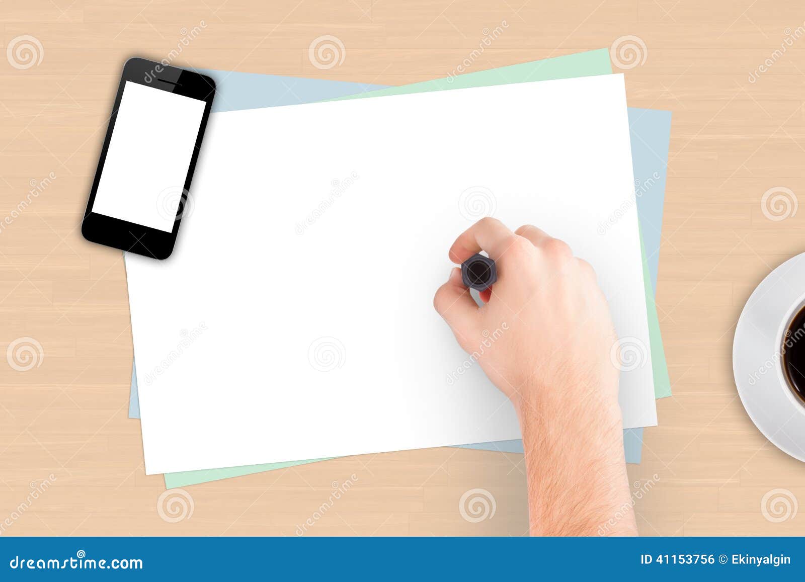 Hand Writing Note Paper stock photo. Image of dish, hand - 41153756
