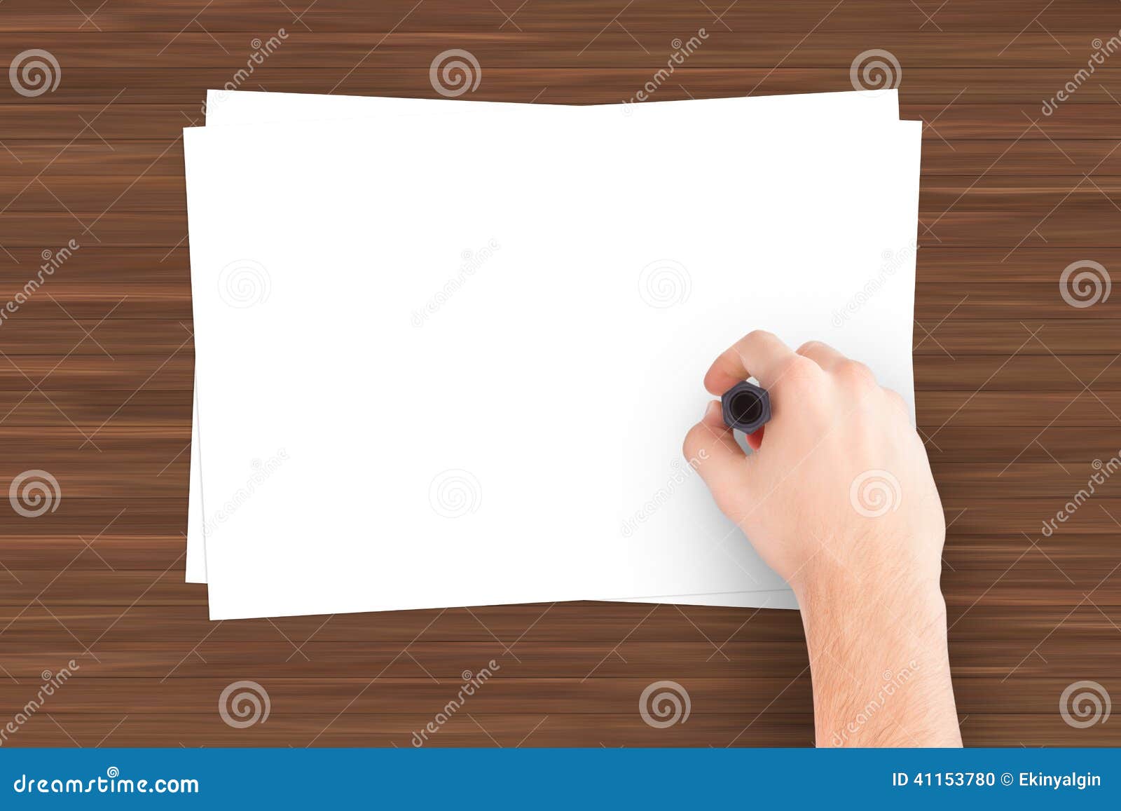 Hand Writing Note Paper stock photo. Image of paper, hand - 41153780