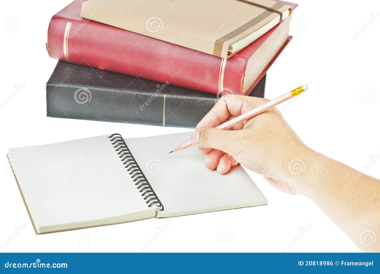 Hand writing on notebook stock photo. Image of paper - 20818986